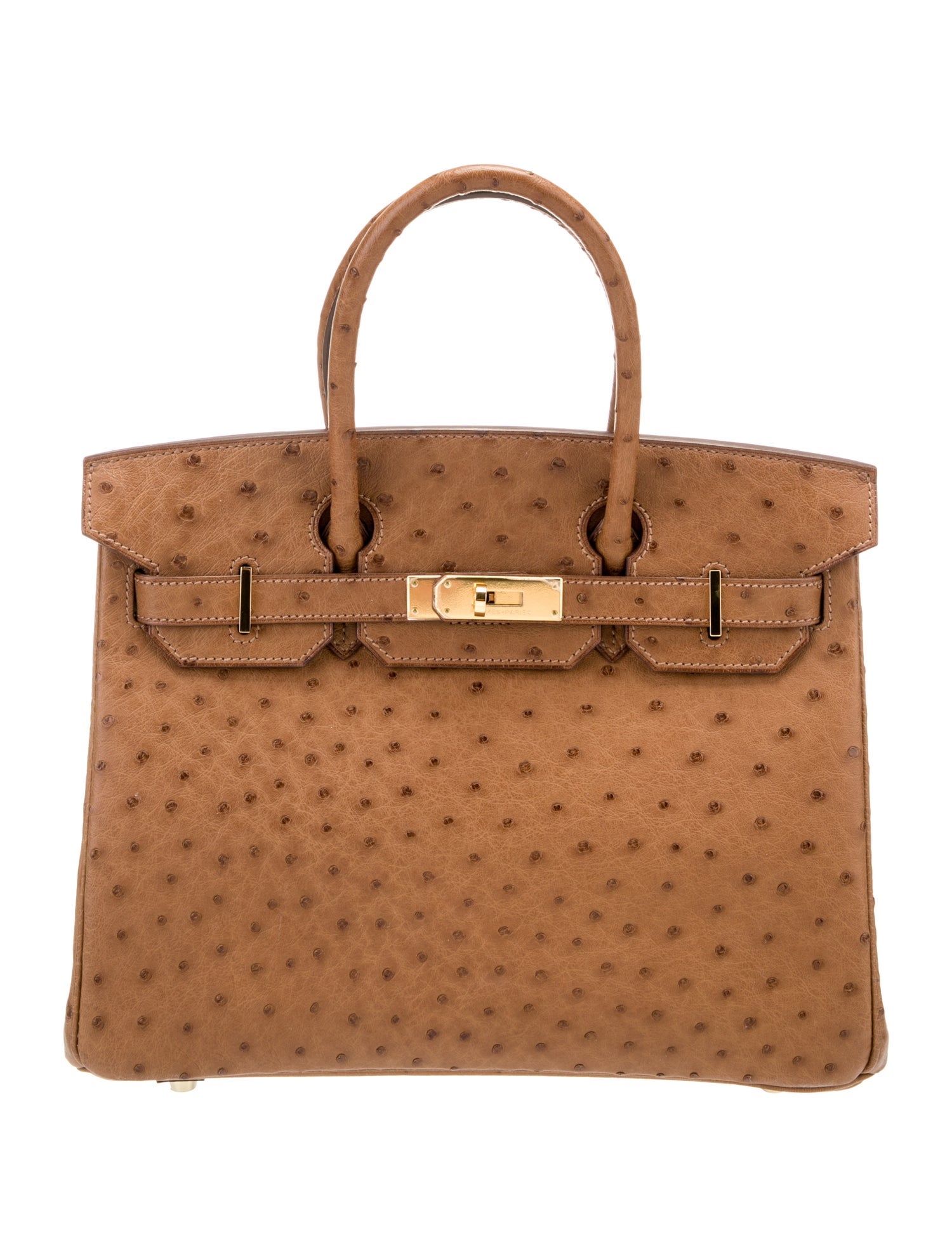 Hermès Ostrich Kelly Sellier 32 - Brown Handle Bags, Handbags ...