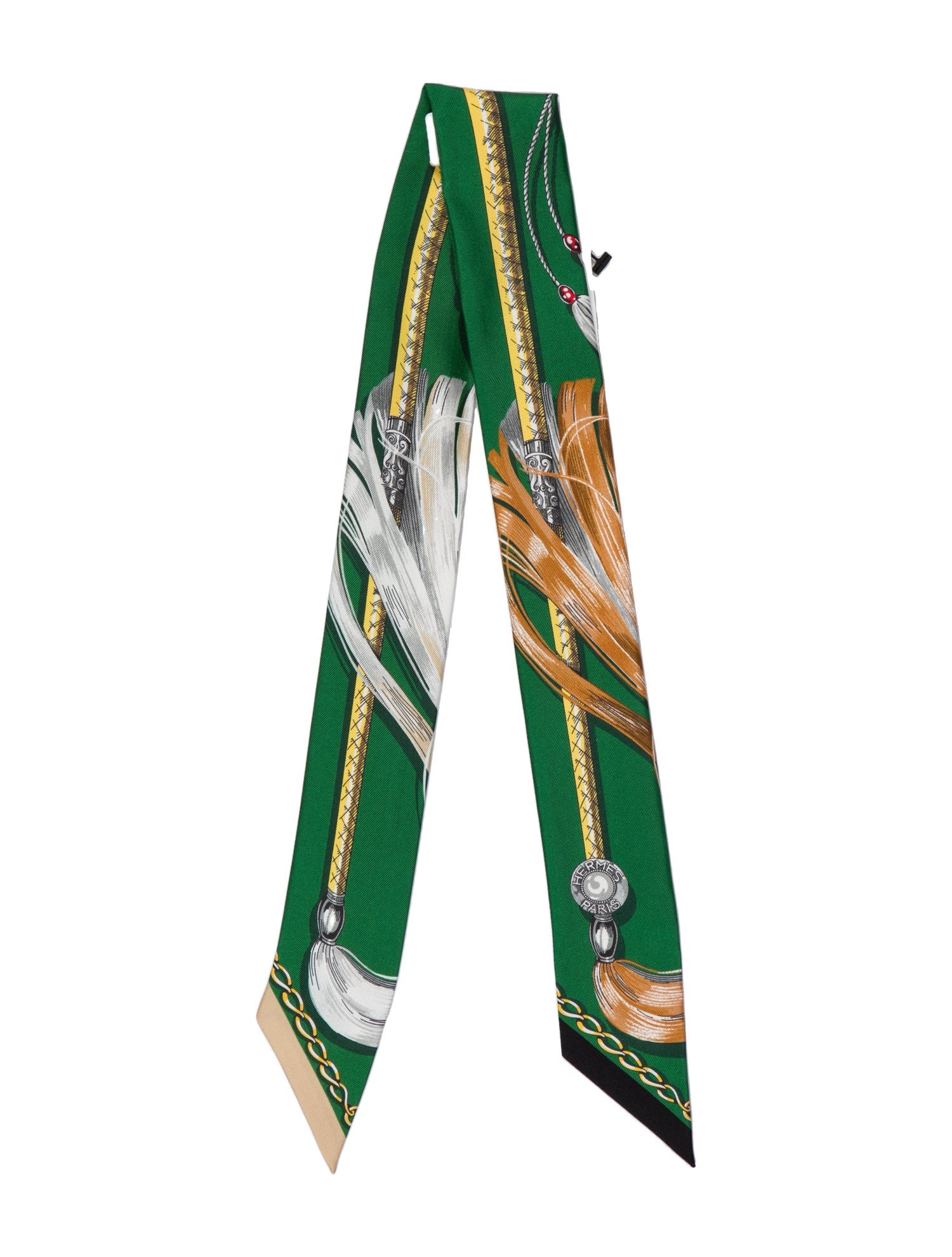 Hermès Cavalcades Silk Twilly Scarf w/ Tags - Green Scarves and Shawls, Accessories - HER577011 ...