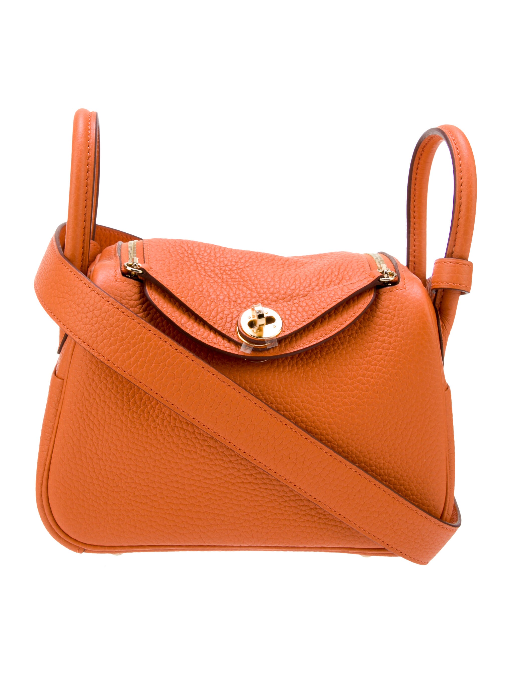Hermès 2023 Clemence Mini Lindy 20 - Orange Shoulder Bags, Handbags ...