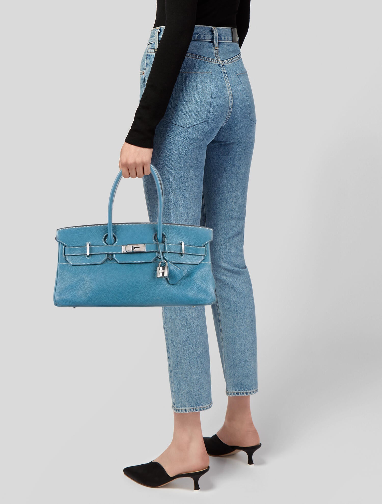 Hermès Clemence JPG Shoulder Birkin 42 - Blue Handle Bags, Handbags ...