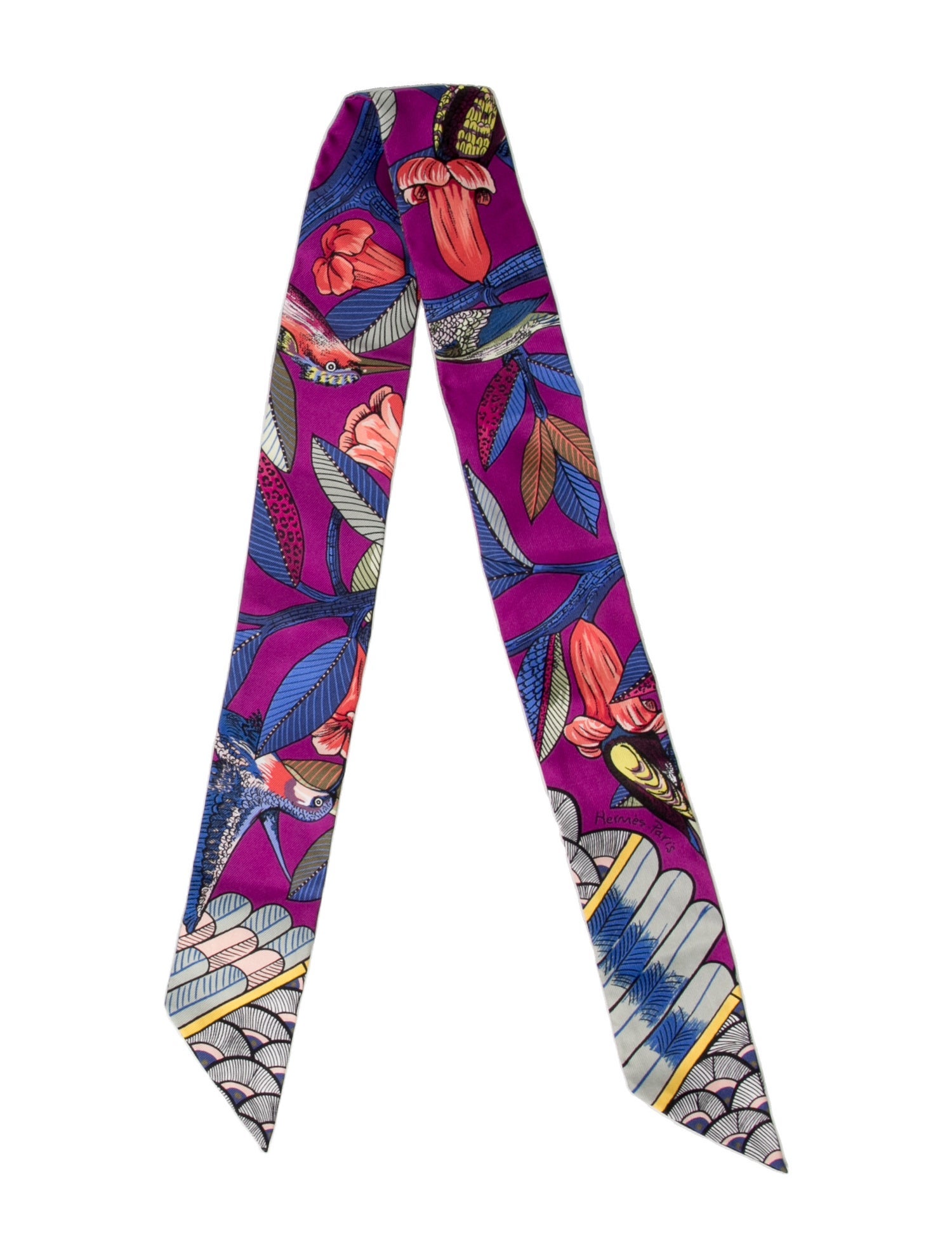 Hermès En Liberte Silk Twilly Scarf w/ Tags - Blue Scarves and Shawls ...