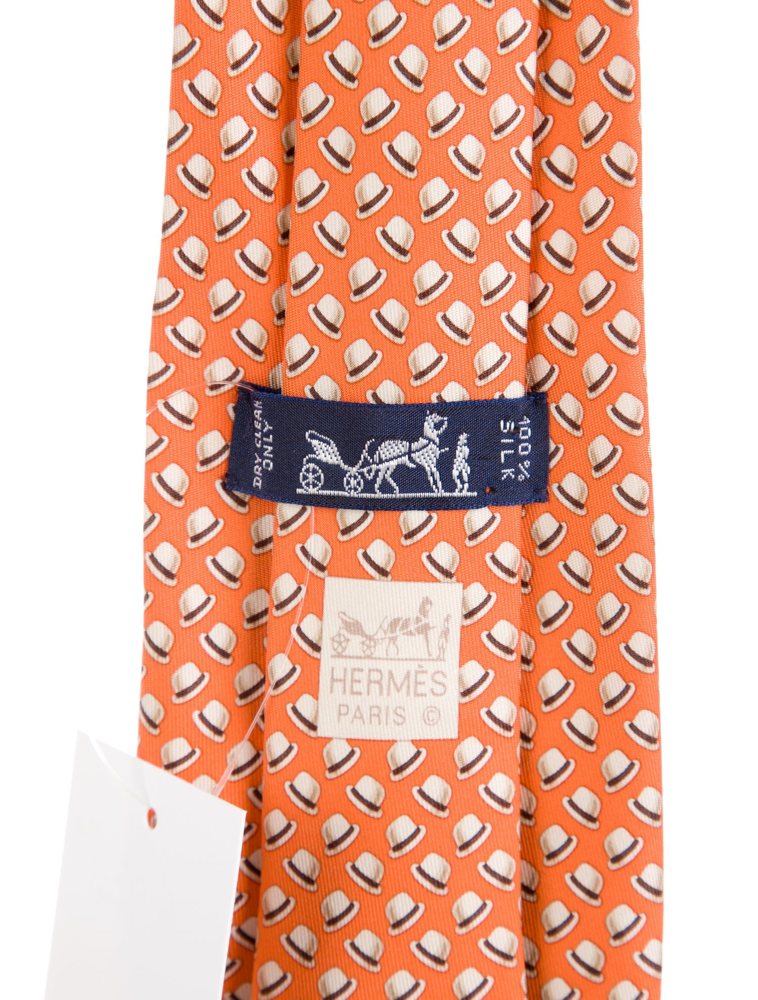 Hermès Silk Pattern Printed Tie - Orange Ties, Suiting Accessories ...