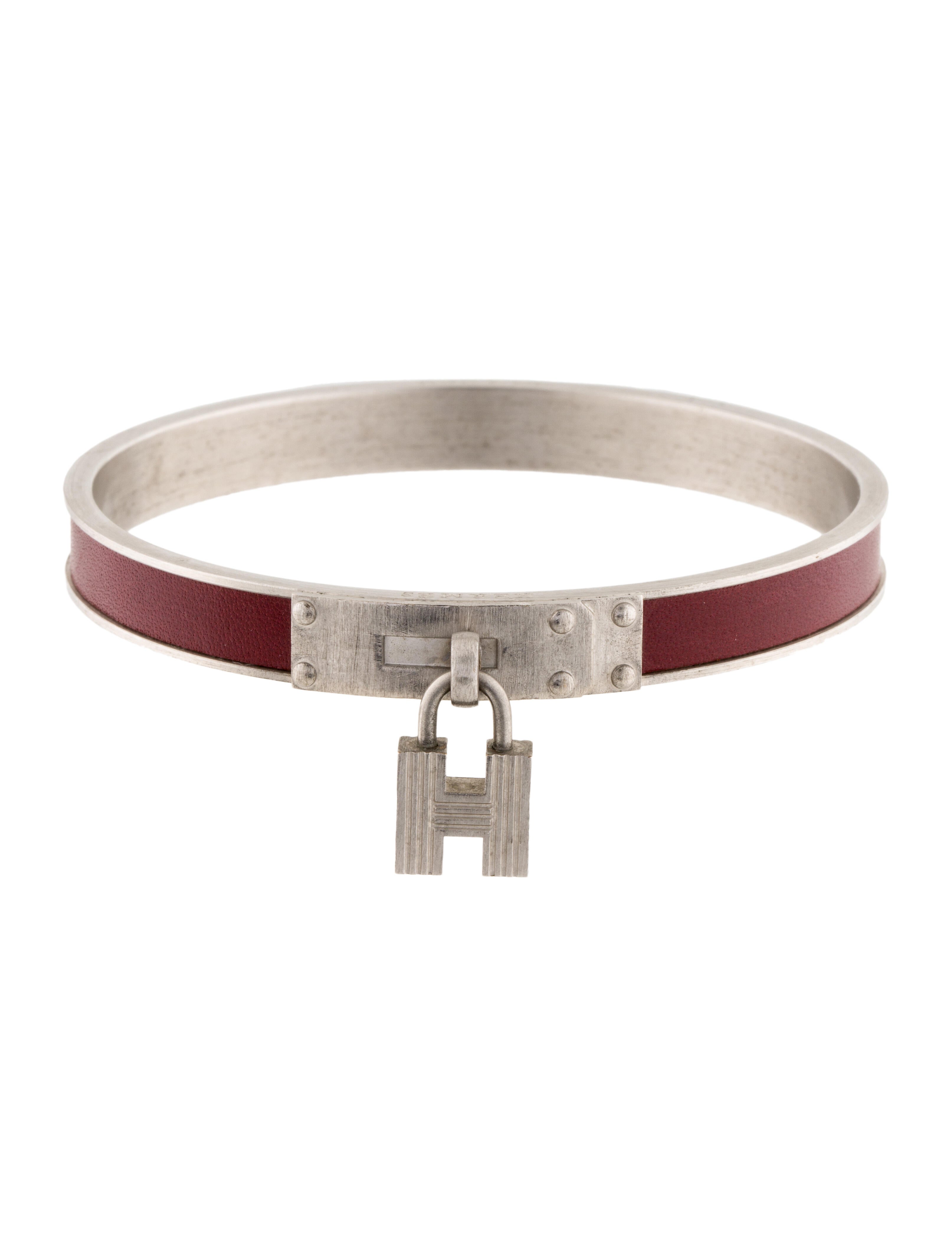 Hermès Kelly Cadena Lock Bangle - Blue, Palladium-Plated Charm ...
