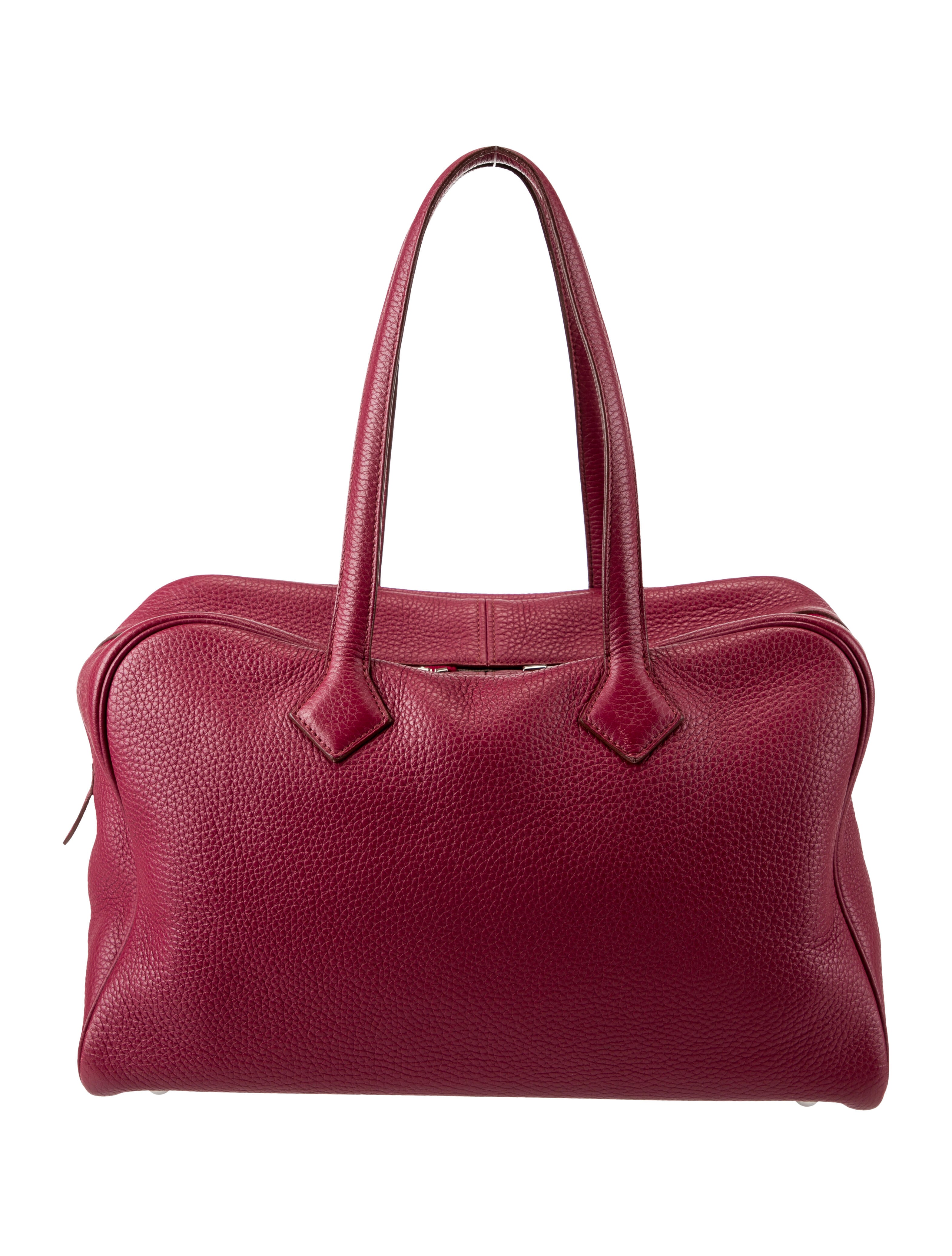 Hermès Clemence Victoria II 35 - Burgundy Handle Bags, Handbags ...