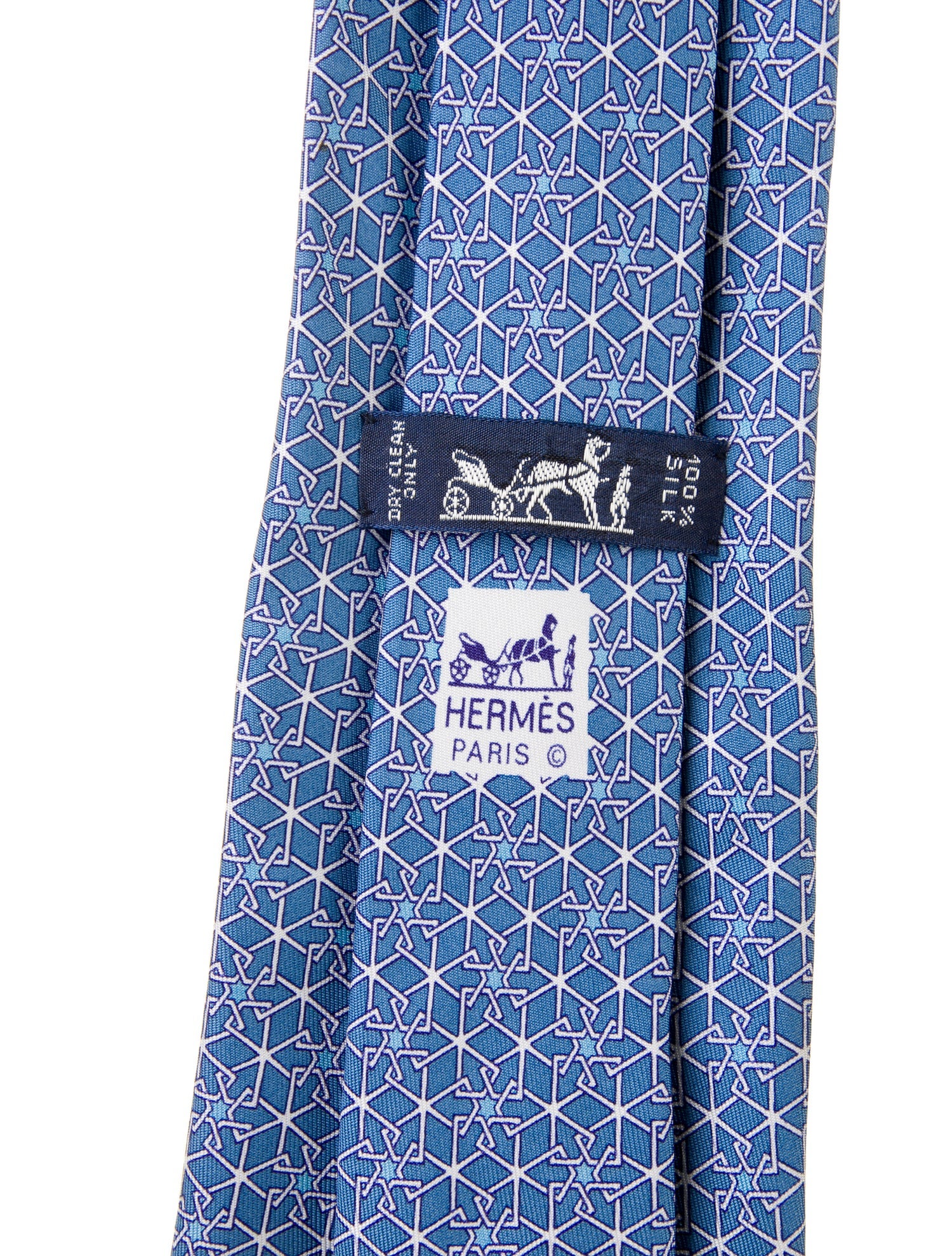 Hermès Blue Pattern Printed Silk Tie - Blue Ties, Suiting Accessories ...