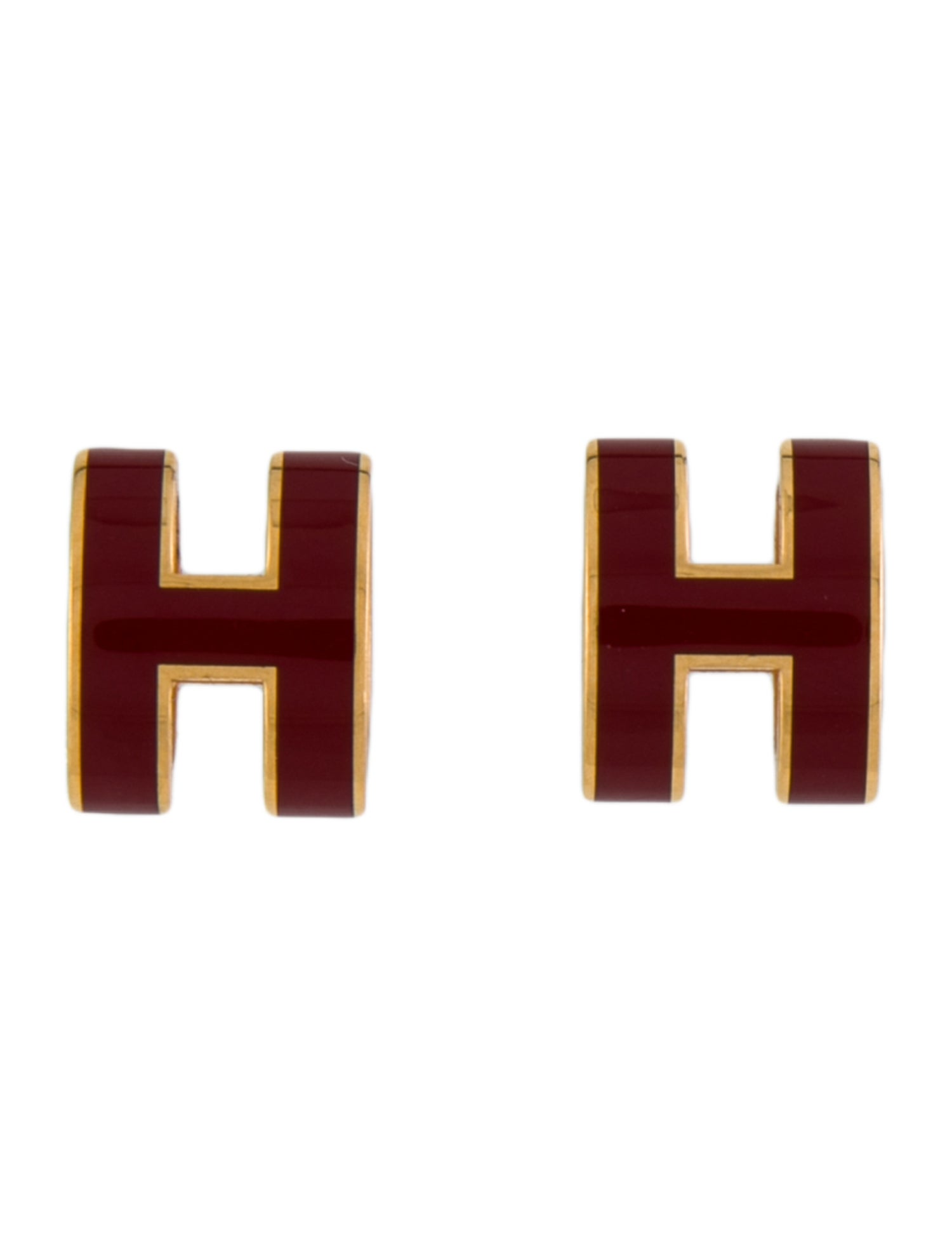 Hermès Pop H Stud Earrings - 18K Yellow Gold-Plated Stud, Earrings ...