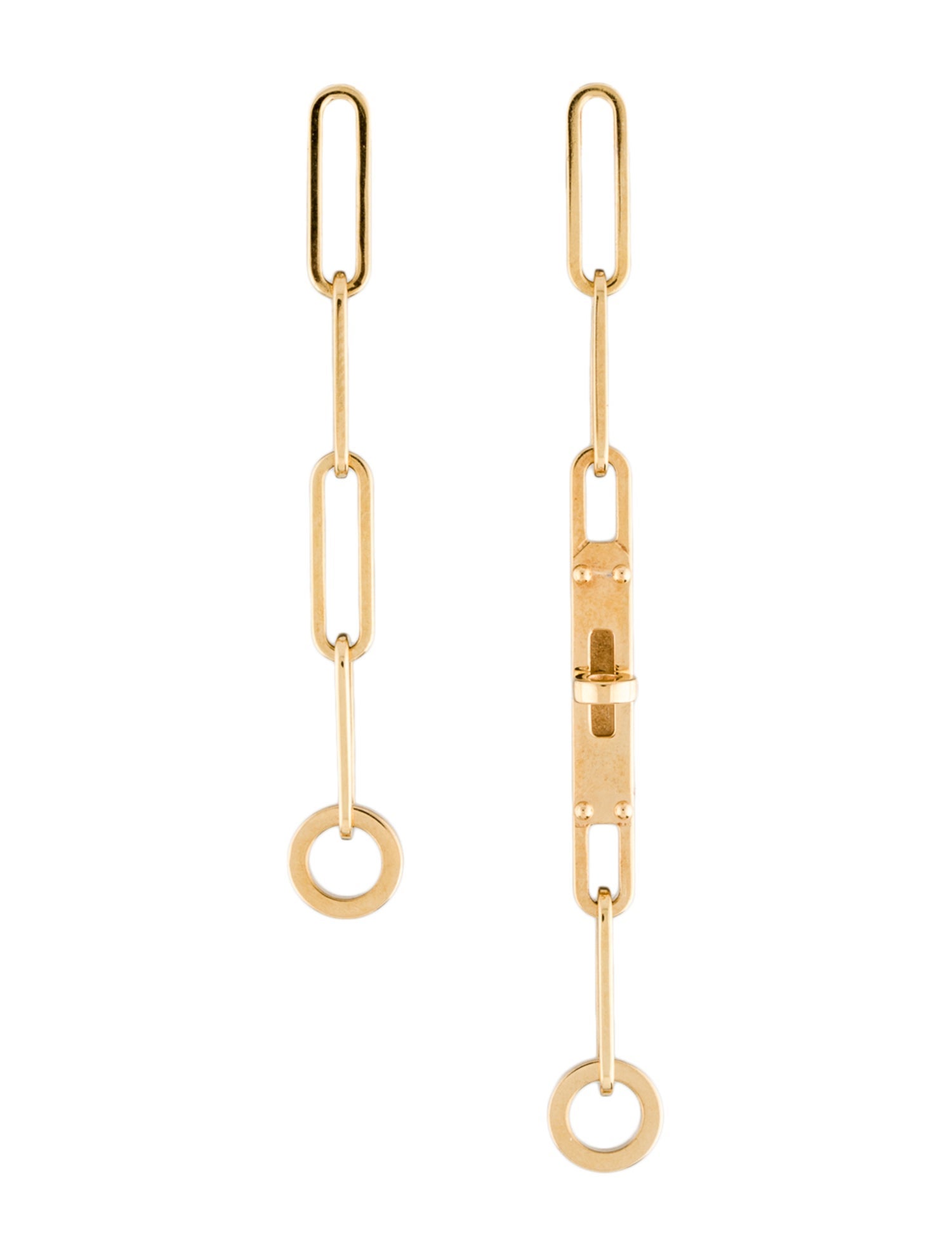 Hermès 18K Kelly Chaine Drop Earrings - 18K Yellow Gold Drop, Earrings ...