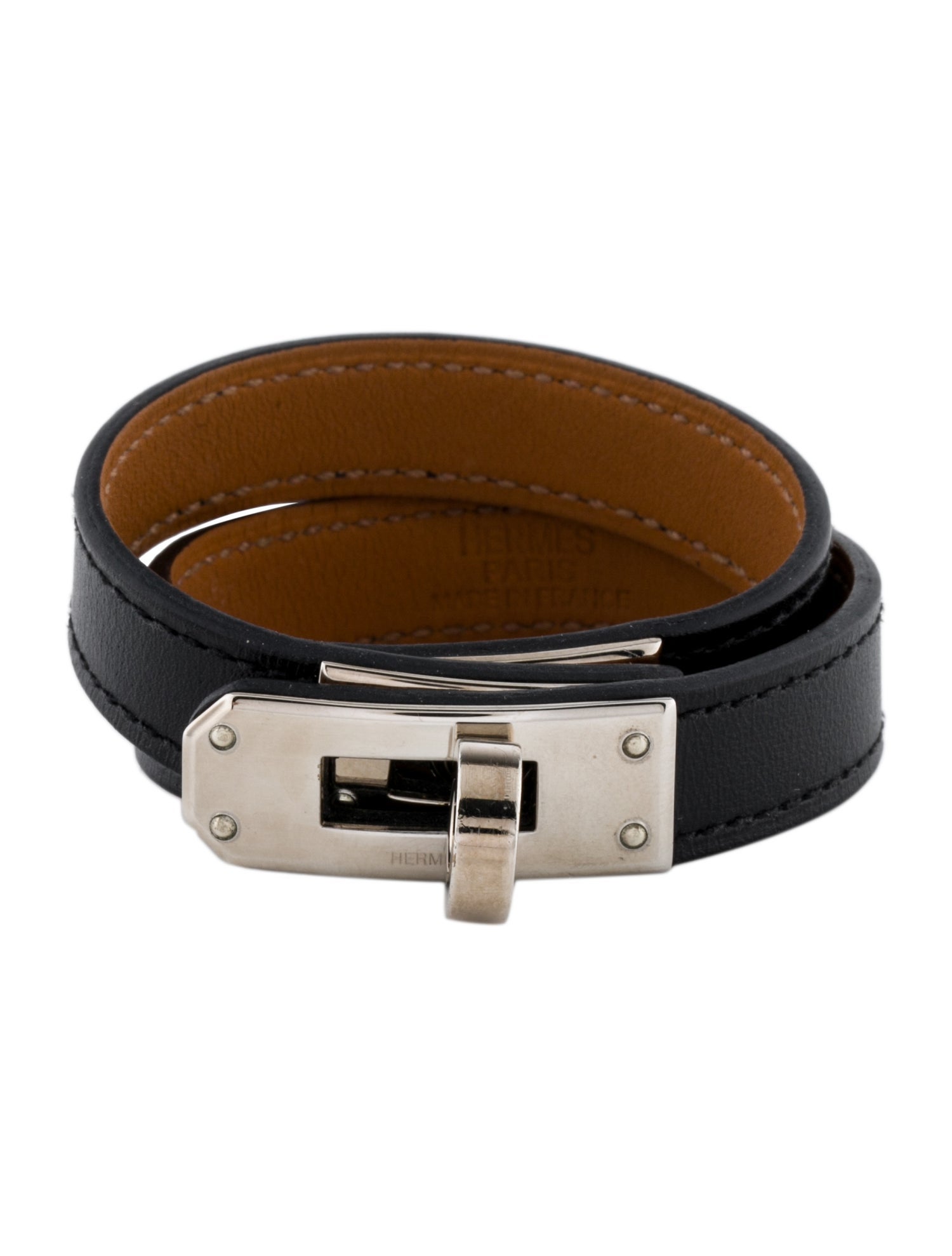 Hermès Kelly Double Tour Bracelet - Blue, 18K Yellow Gold-Plated Wrap ...