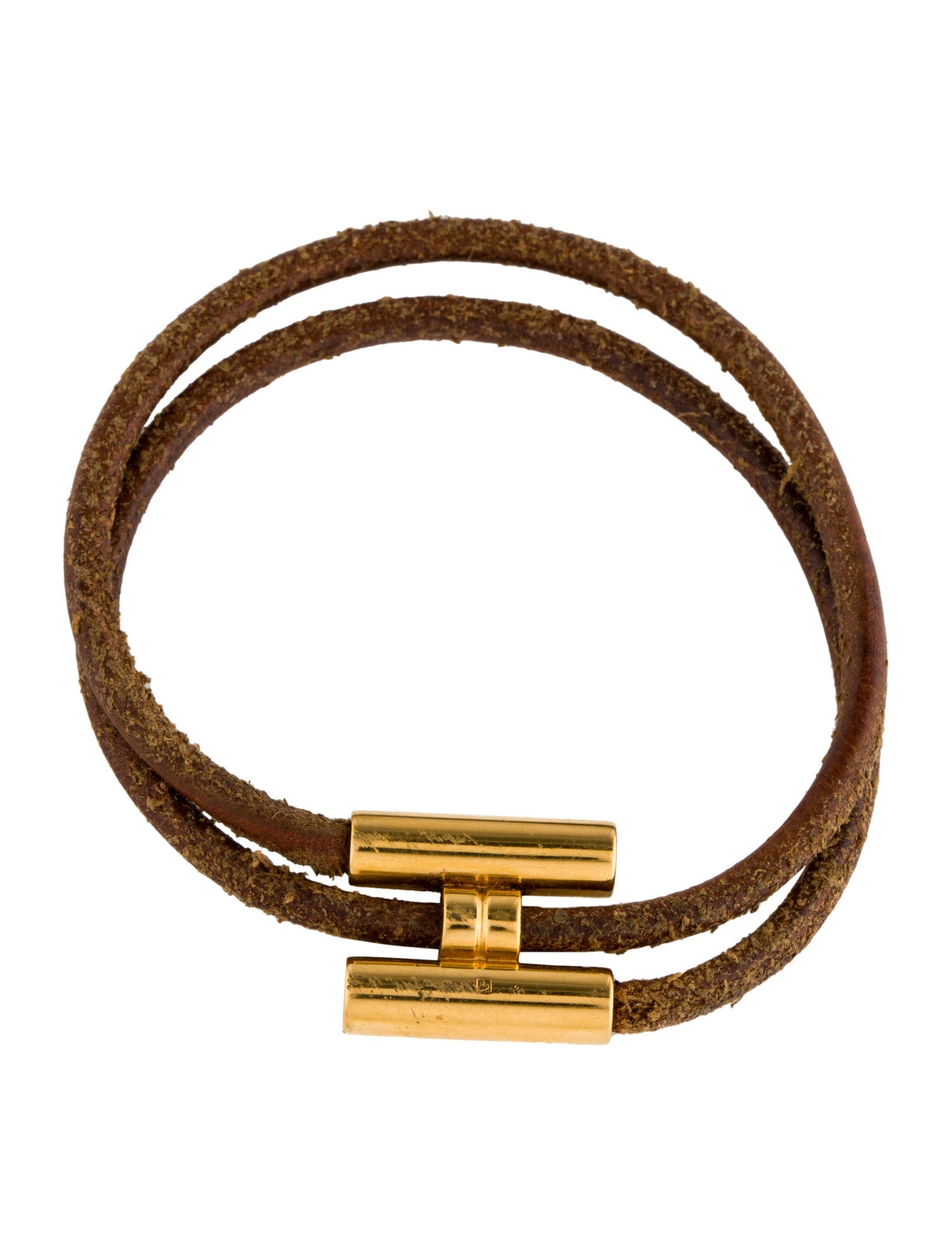 Hermès Tournis Tresse Bracelet - Brown, 18K Yellow Gold-Plated Wrap ...