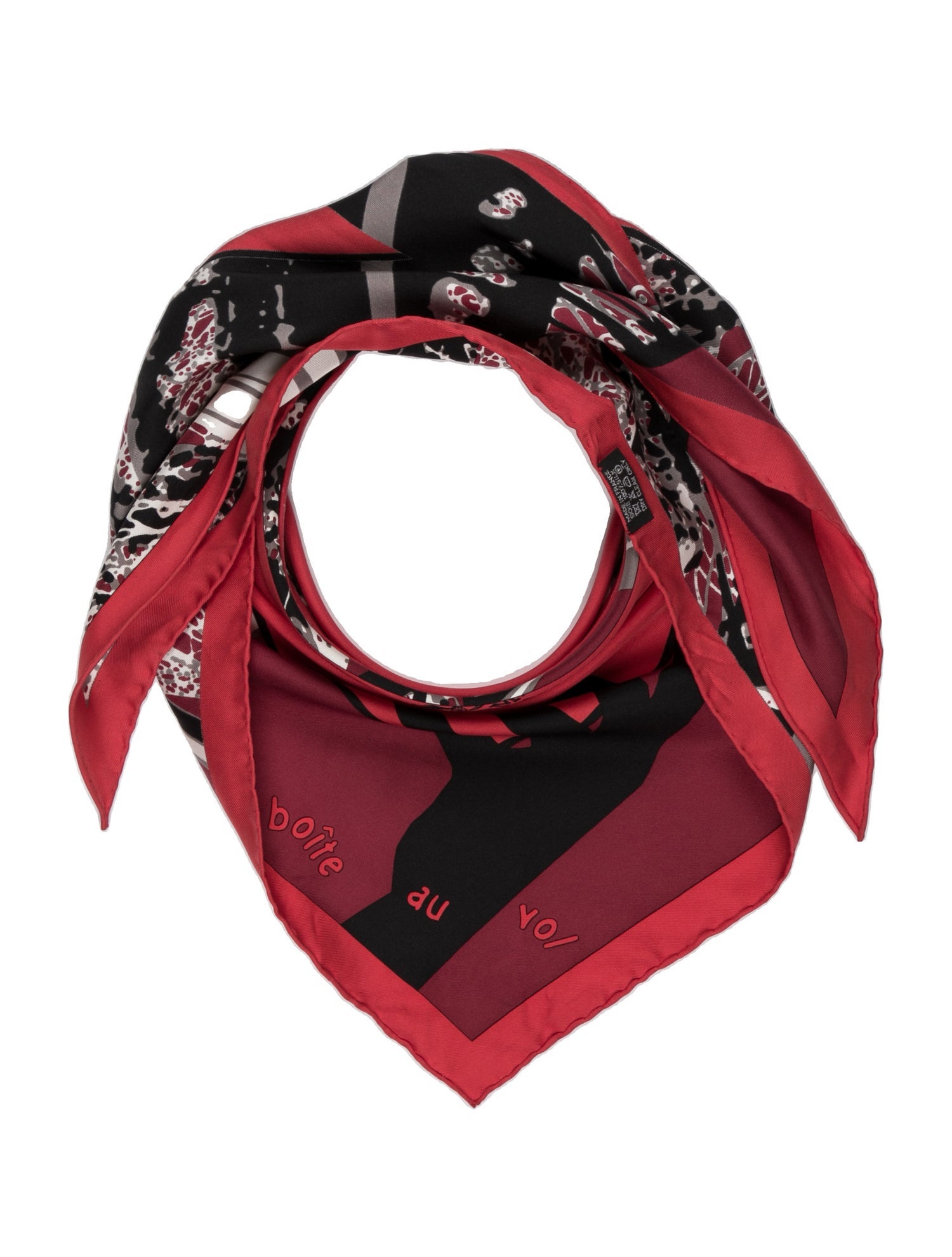 Hermès Boîte au Vol Silk Triangle Scarf - Red Scarves and Shawls ...