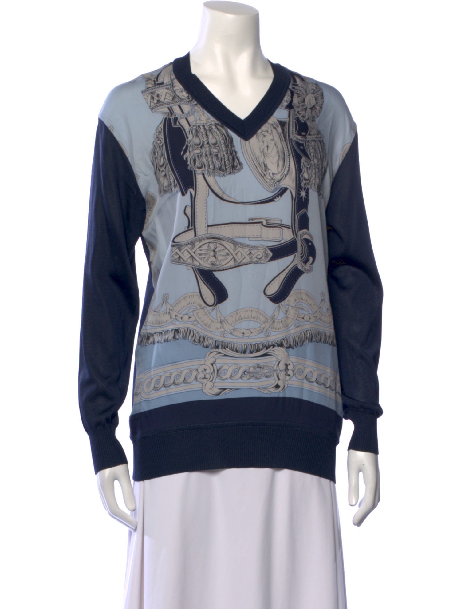 Hermès Silk Printed Sweatshirt - Blue Tops, Clothing - HER593652 | The ...