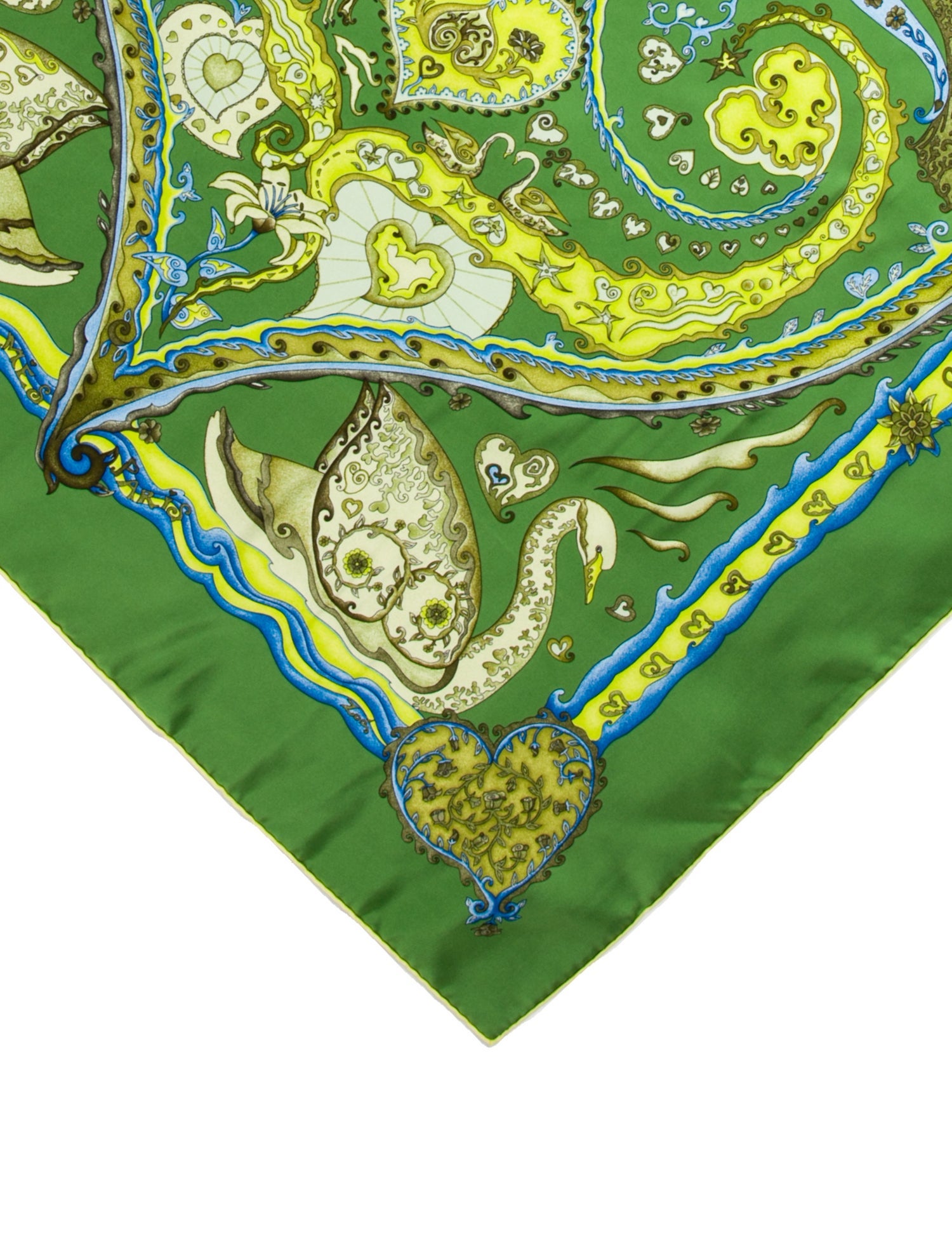 Hermès De Tout Coeur Silk Scarf w/ Tags - Green Scarves and Shawls, Accessories - HER596479 ...