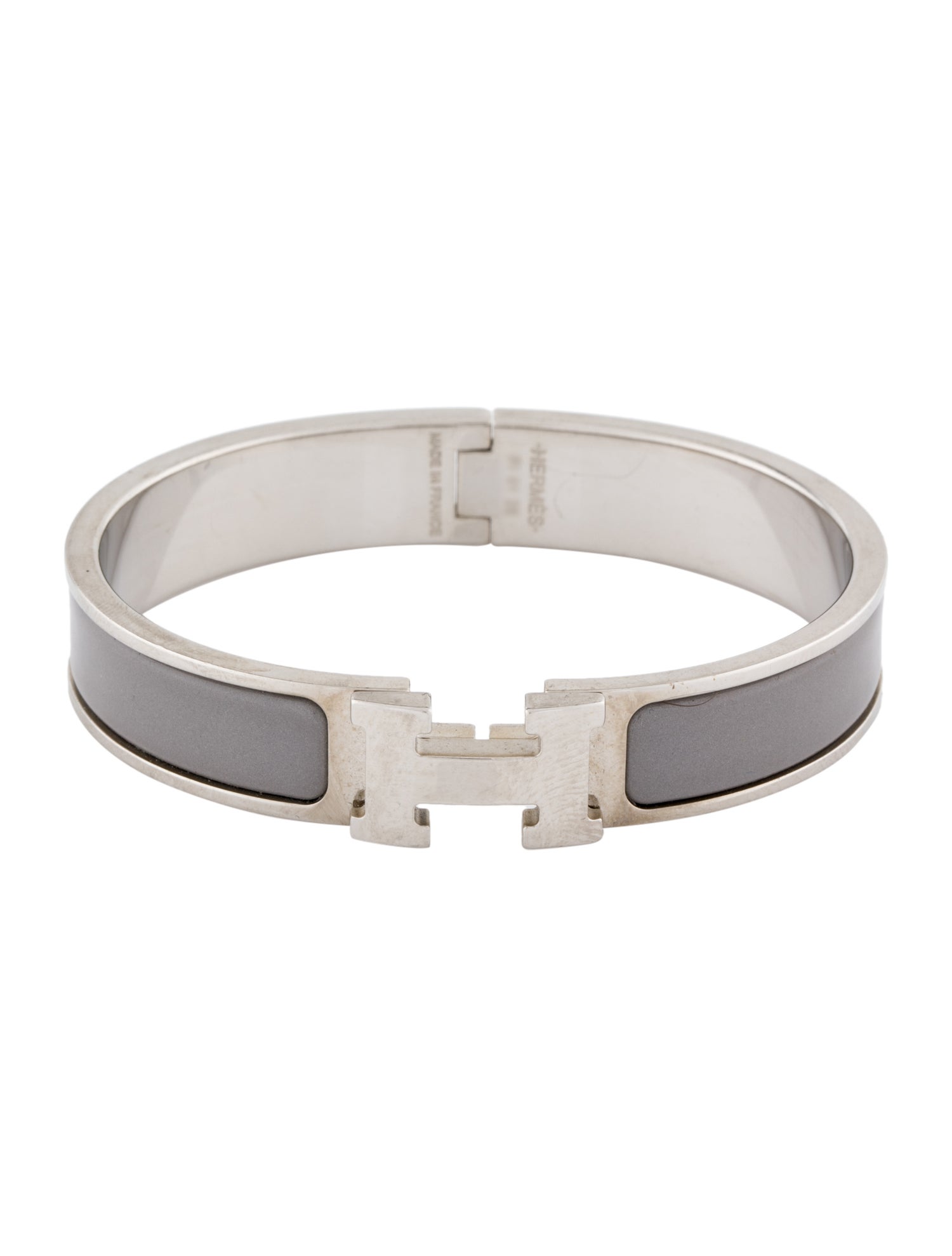 Hermès Clic H Bracelet - Grey, Palladium-Plated Bangle, Bracelets - HER597923 | The RealReal