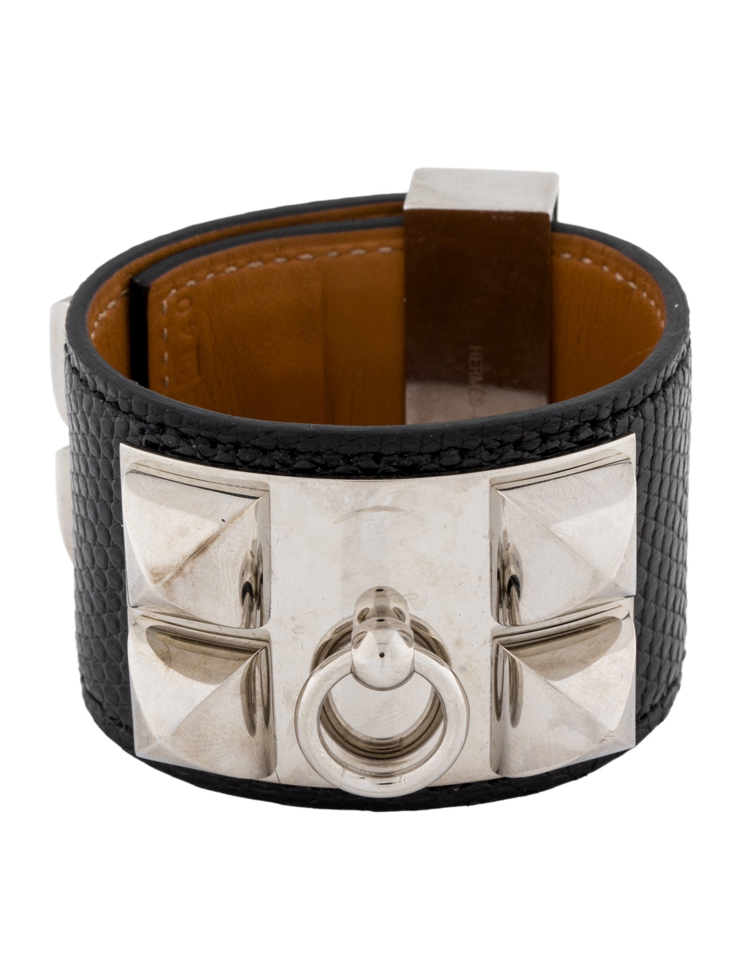 Hermès Hermès Extra Wide Enamel Bangle Bracelet - Black, 18K Yellow ...