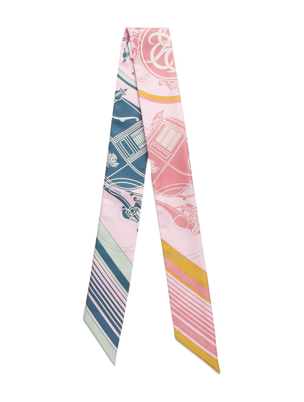 Hermès Ex-Libris Silk Twilly Scarf w/ Tags - Pink Scarves and Shawls, Accessories - HER599088 ...