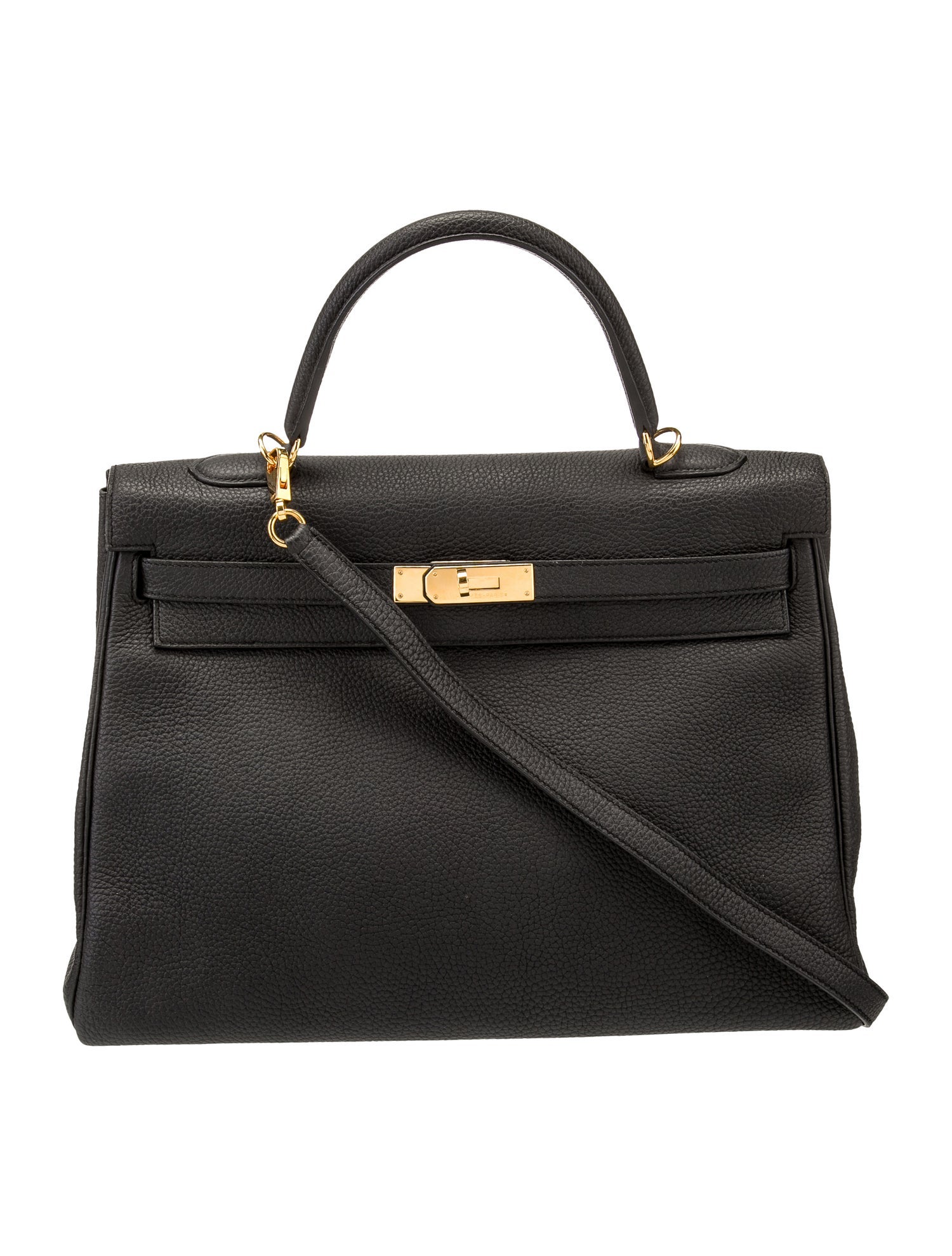 Hermès Epsom Kelly II Sellier 28 - Black Handle Bags, Handbags ...