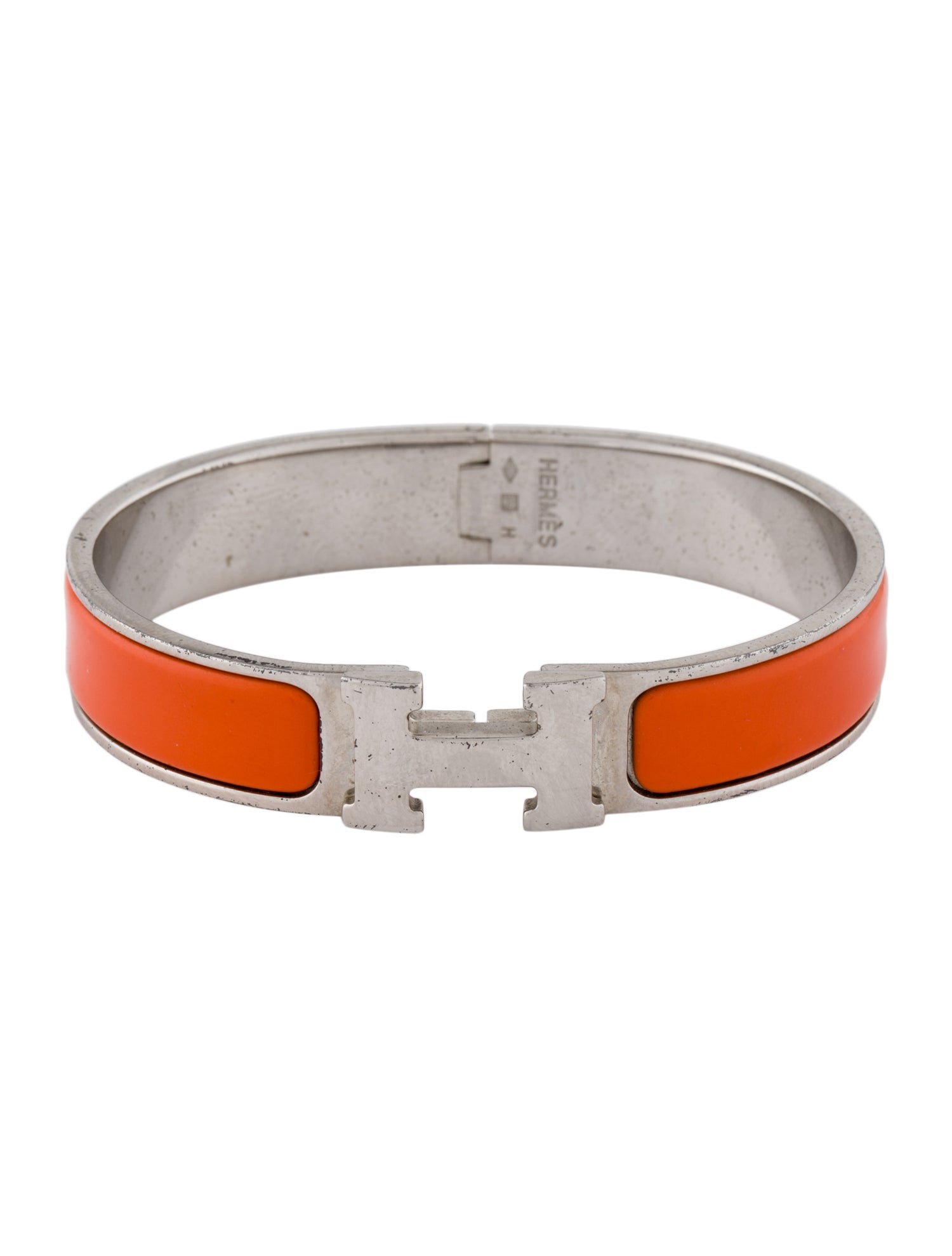 Hermès Clic H Bracelet - Palladium-Plated Bangle, Bracelets - HER636080 ...