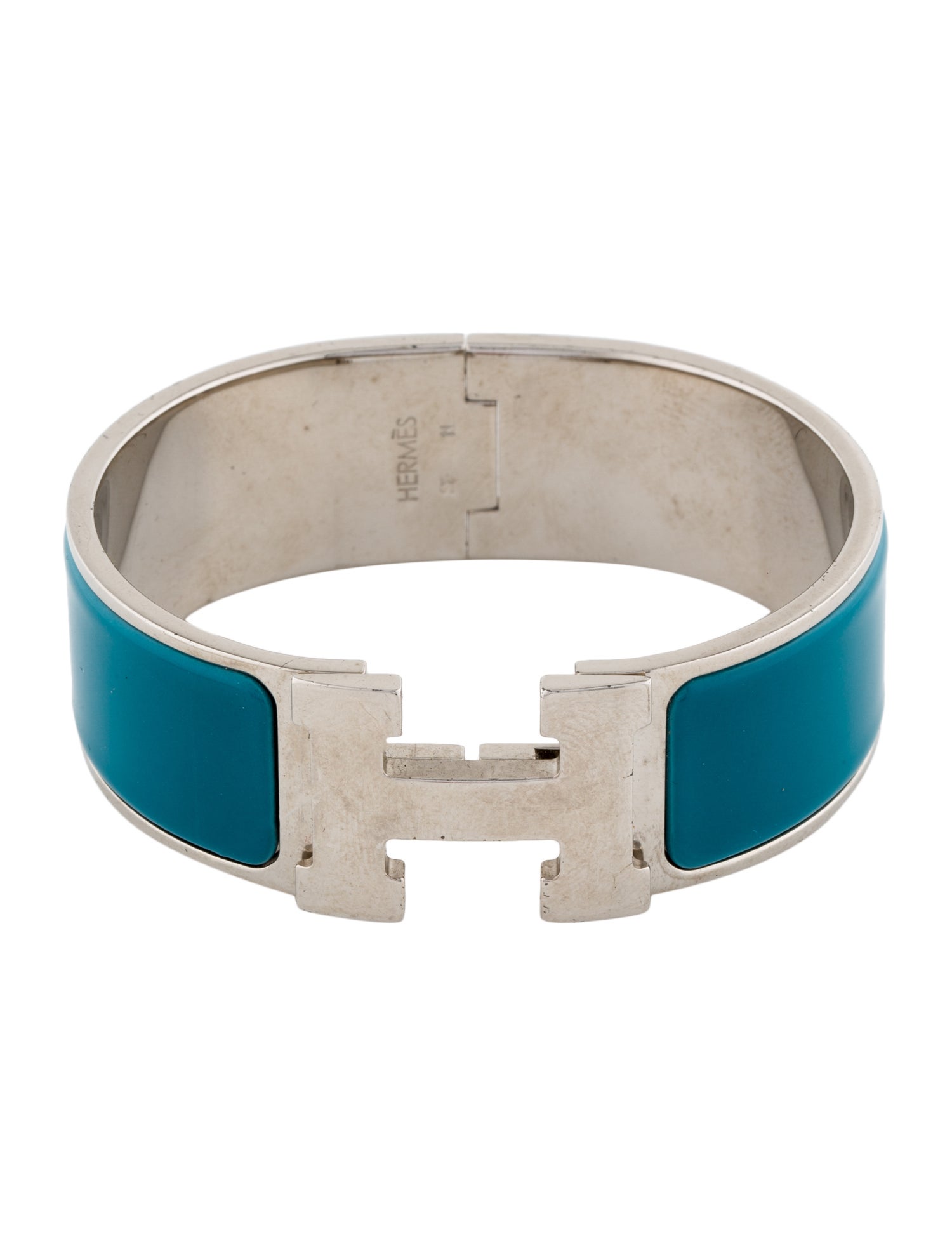 Hermès Clic H Narrow with Enamel Turnlock Cuff Bracelet - Black ...