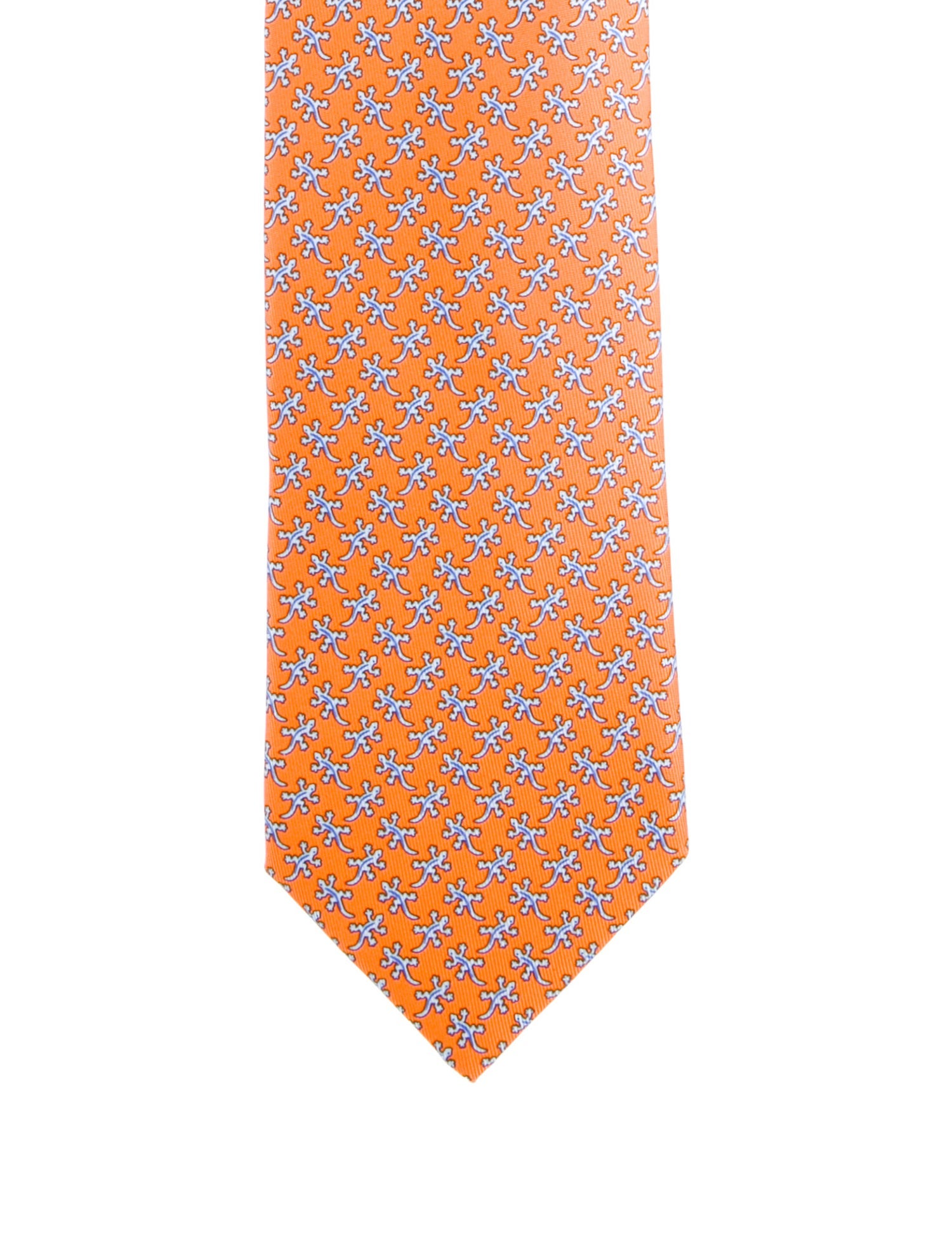 Hermès Orange Unicorn Pattern Silk Tie - Ties, Suiting Accessories - HER590091 | The RealReal
