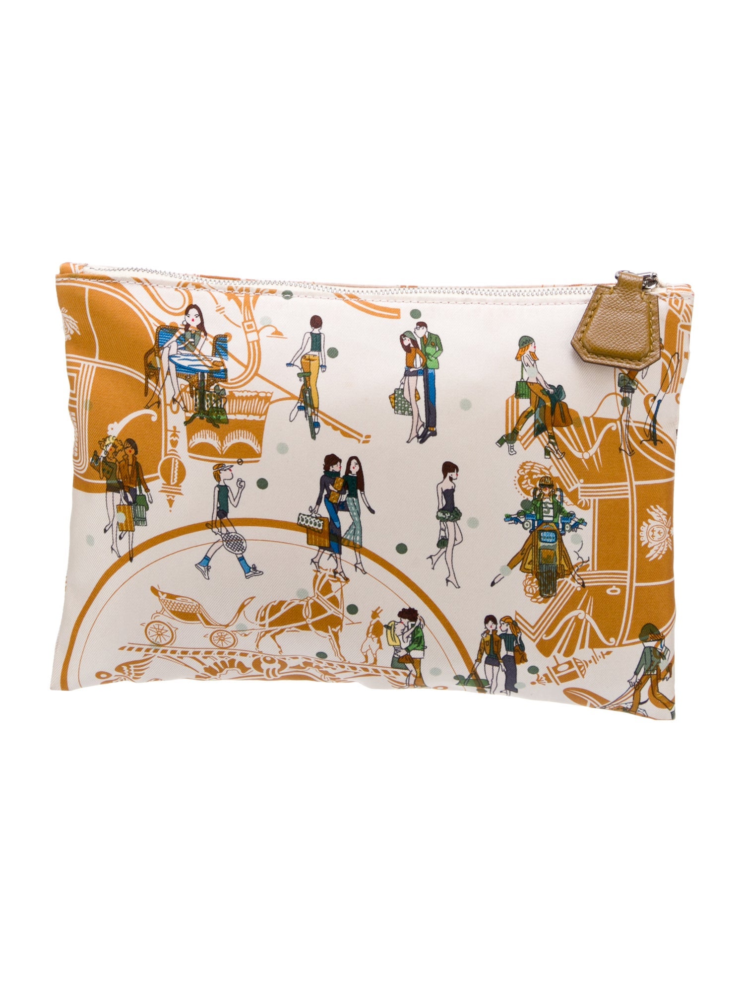 Hermès Ex-Libris Les Parisiennes Silky Pocket Cosmetic Case - Neutrals ...