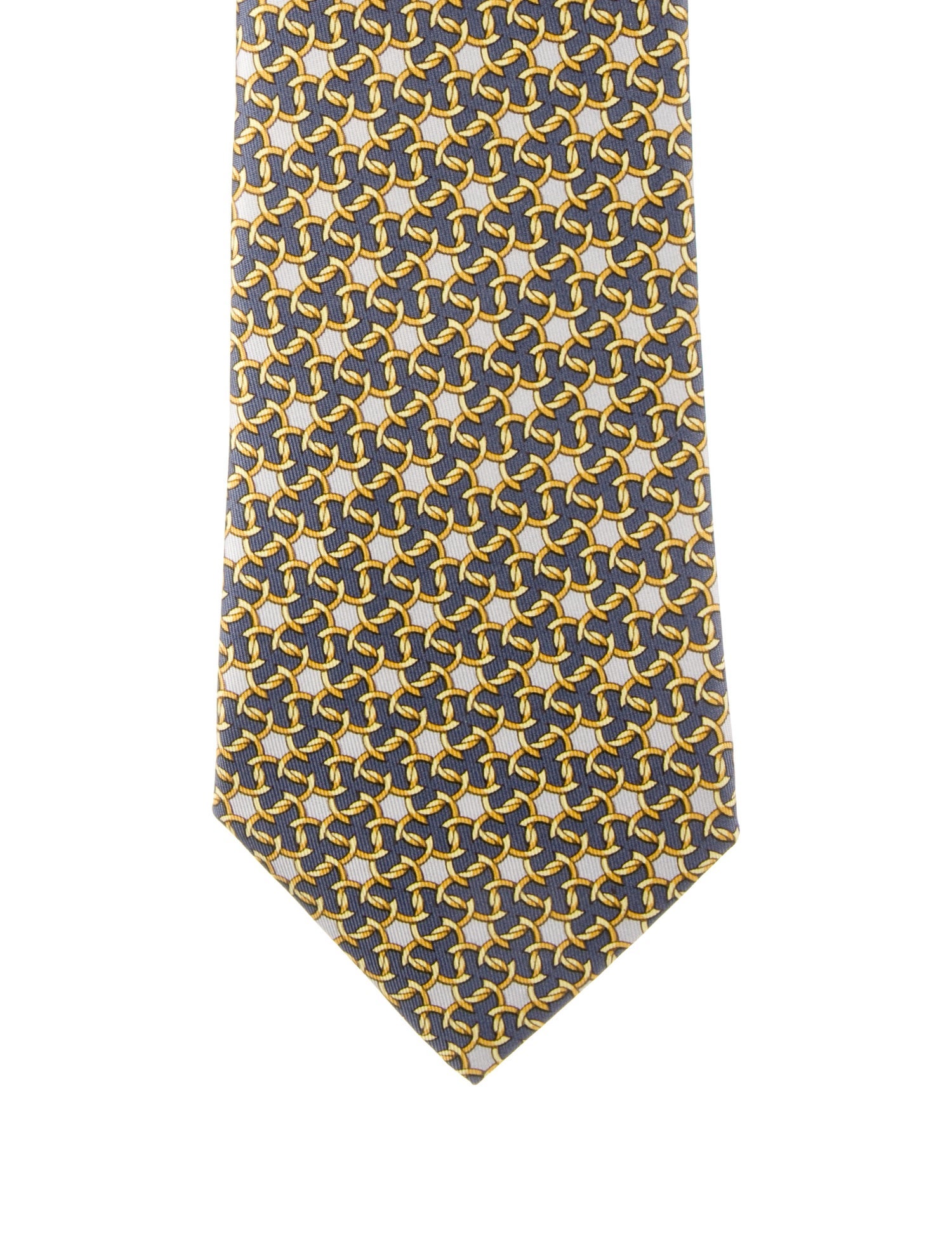 Hermès Grey wide pattern print silk tie - Grey Ties, Suiting ...