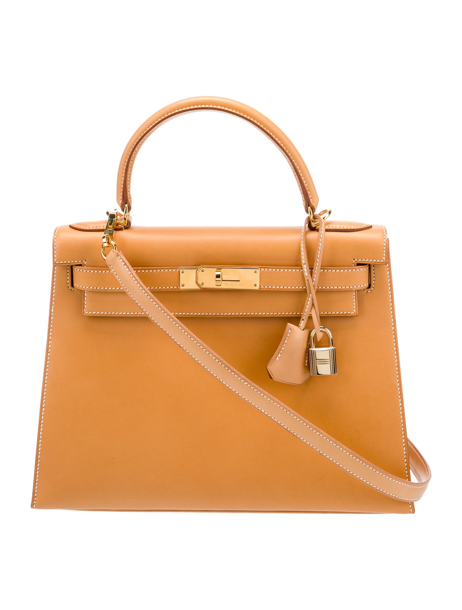 Hermès Vache Naturelle Kelly II Sellier 28 - Neutrals Handle Bags ...