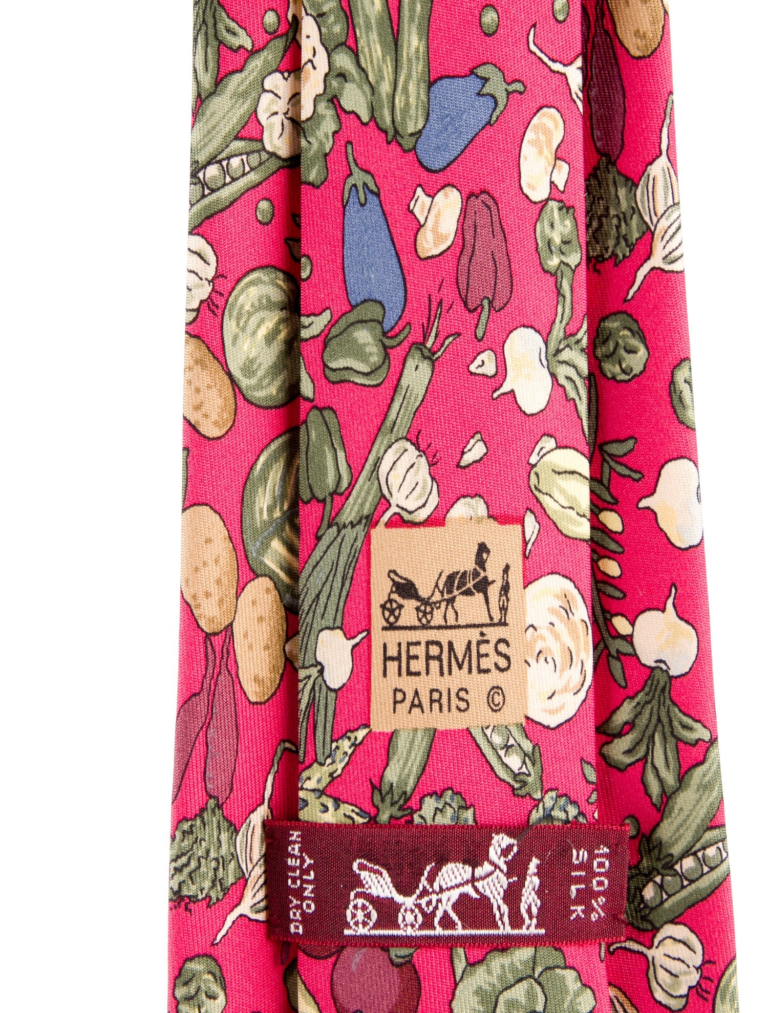 Hermès Hermès Silk Pattern Print Tie - Burgundy Ties, Suiting ...