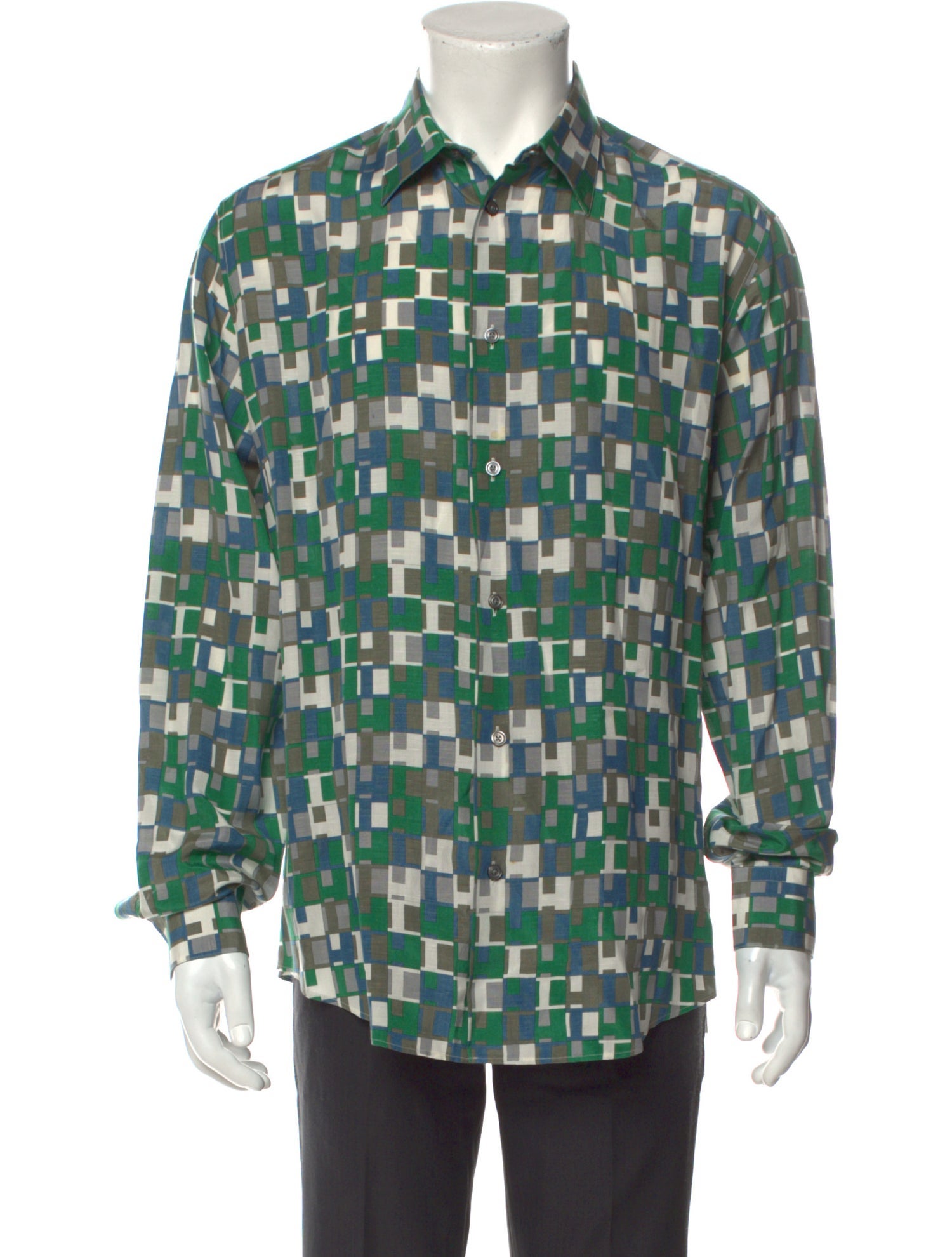 Hermès Silk Printed Shirt - Green Casual Shirts, Clothing - HER622513 ...