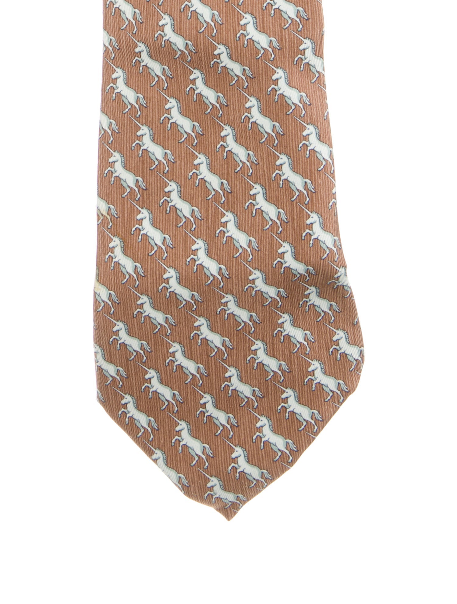 Hermès Pattern Print Silk Tie - Brown Ties, Suiting Accessories - HER623022 | The RealReal