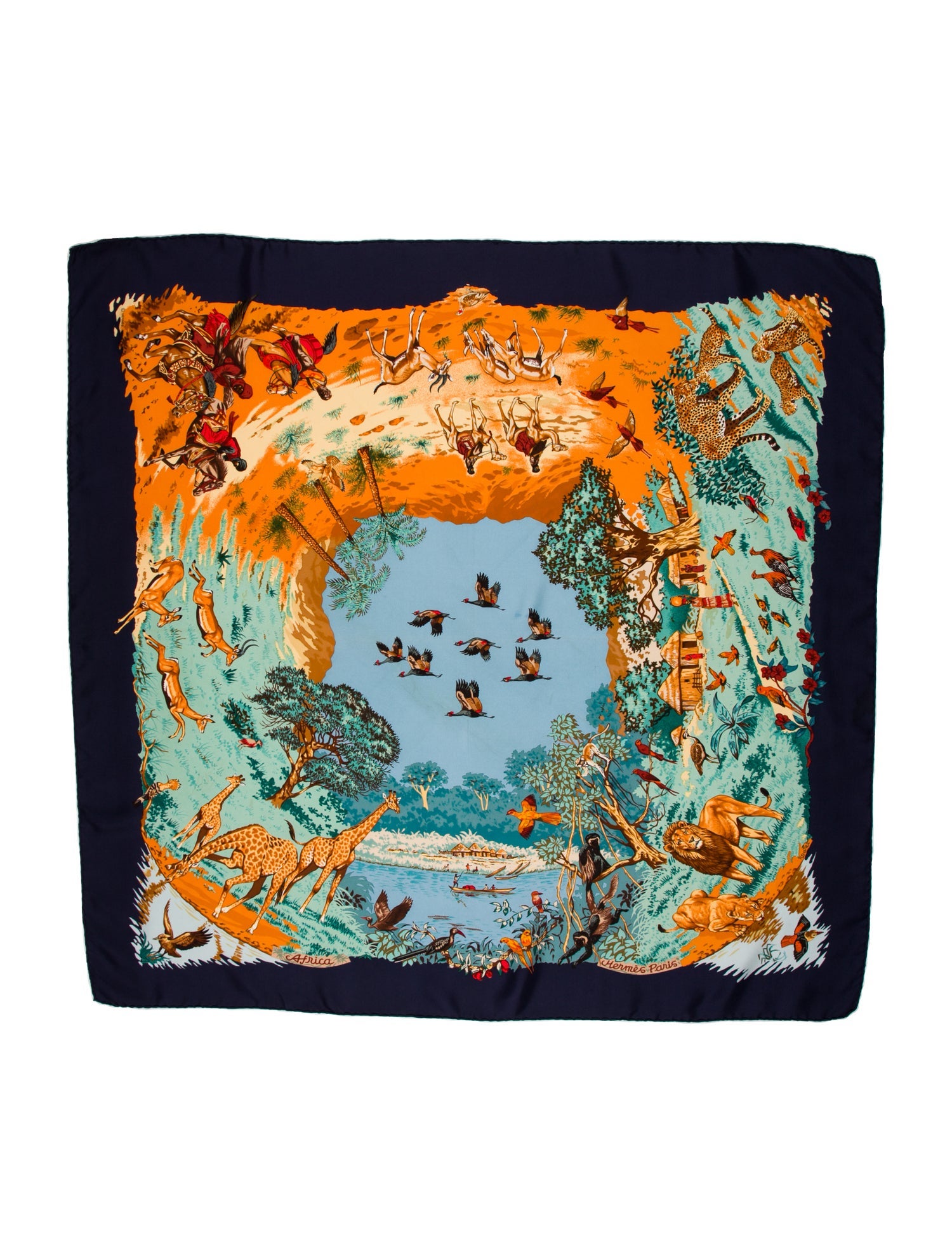 Hermès Africa Silk Scarf - Blue Scarves and Shawls, Accessories ...