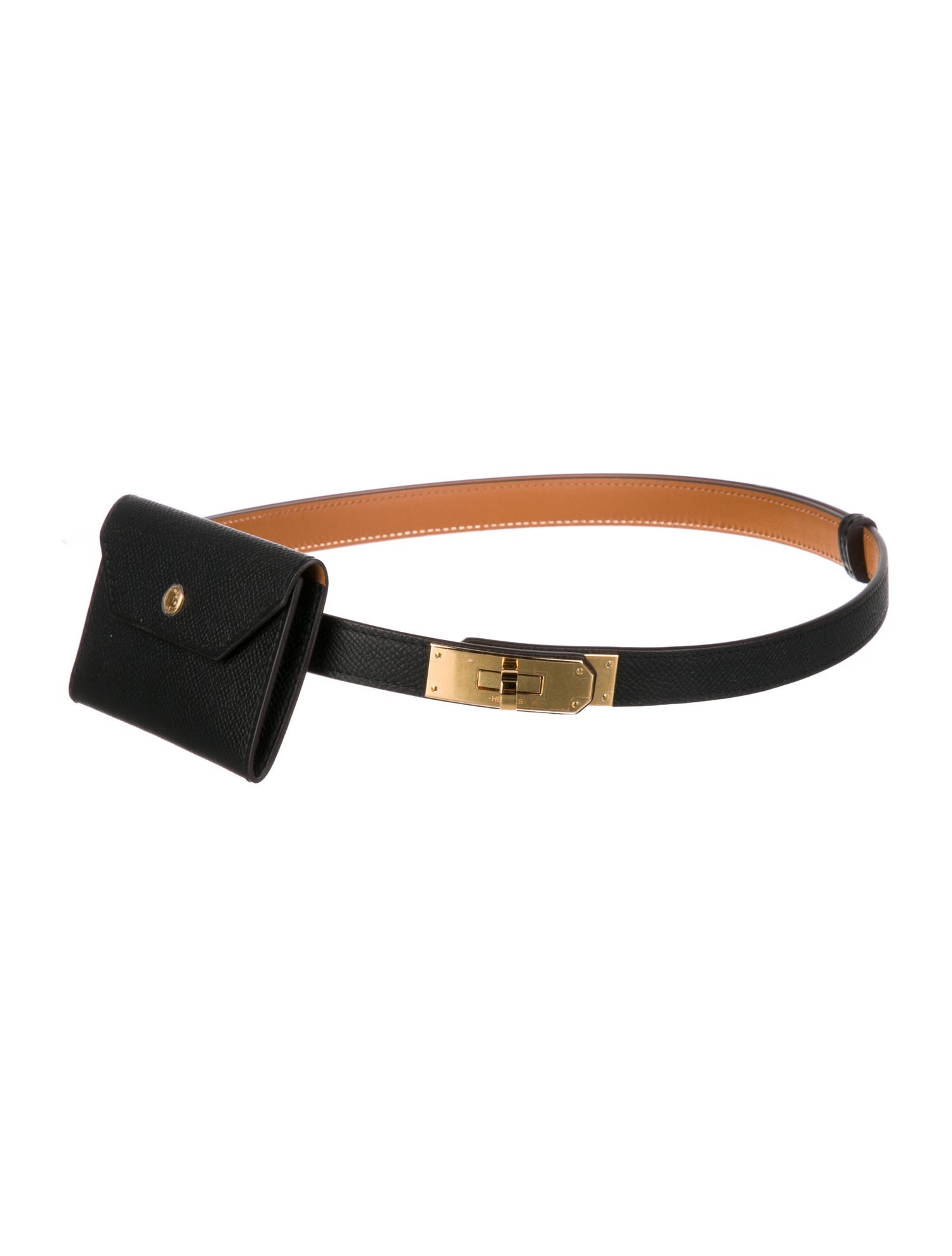 Hermès 18 mm Epsom Leather Kelly Belt - Black Belts, Accessories ...