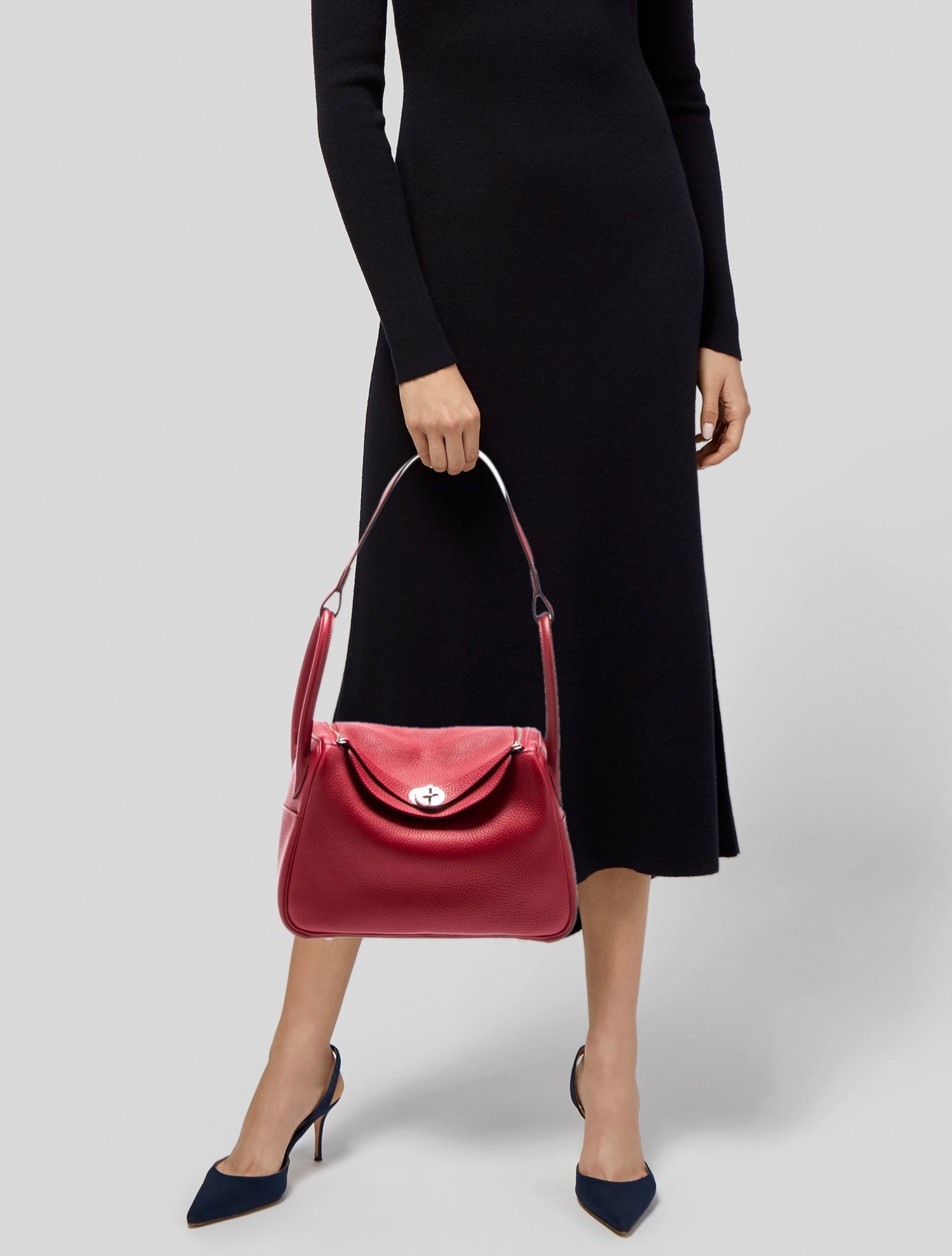 Hermès Clemence Lindy 26 - Black Shoulder Bags, Handbags - HER598516 ...