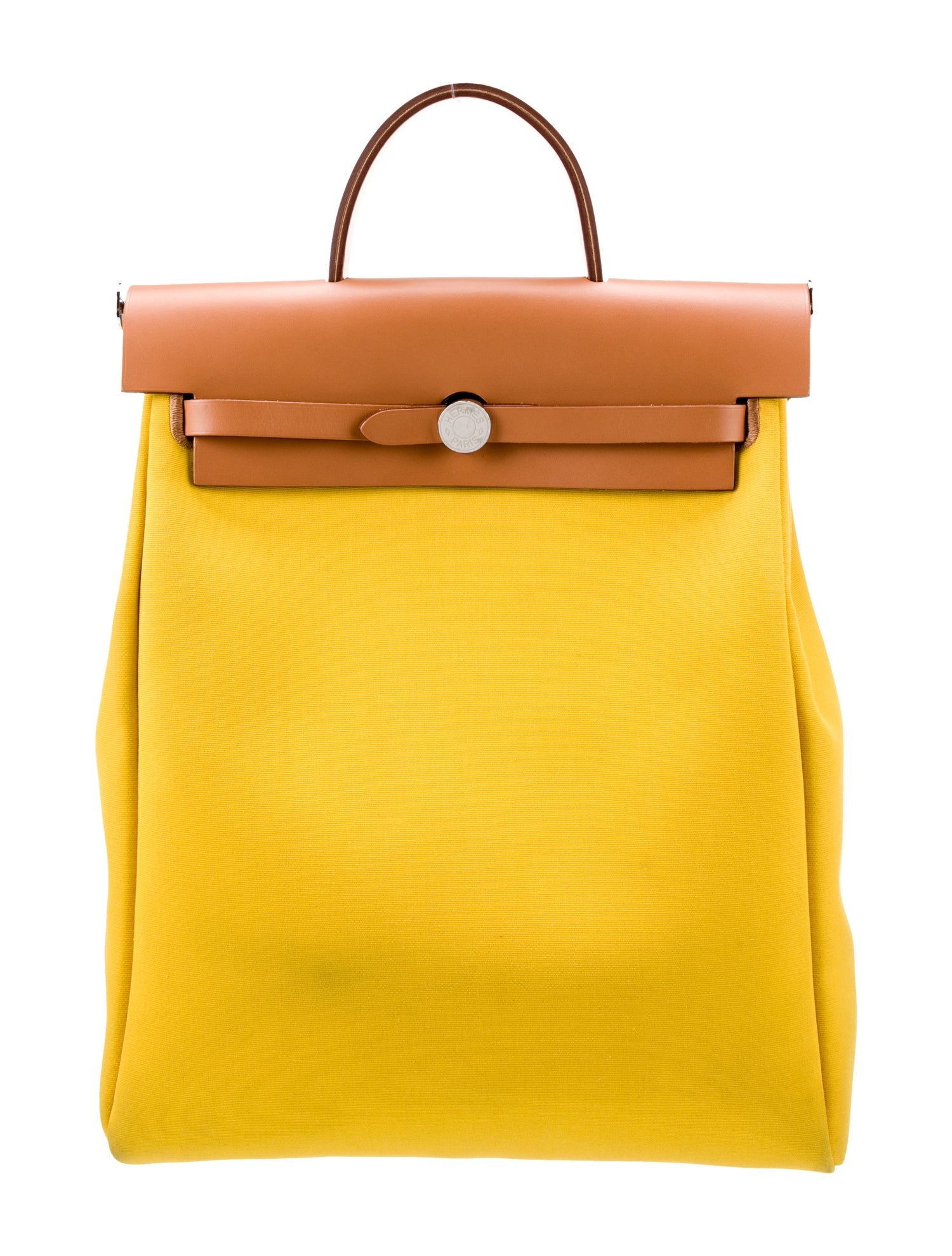 Hermès Toile Herbag A Dos Zip Backpack - Yellow Backpacks, Handbags ...