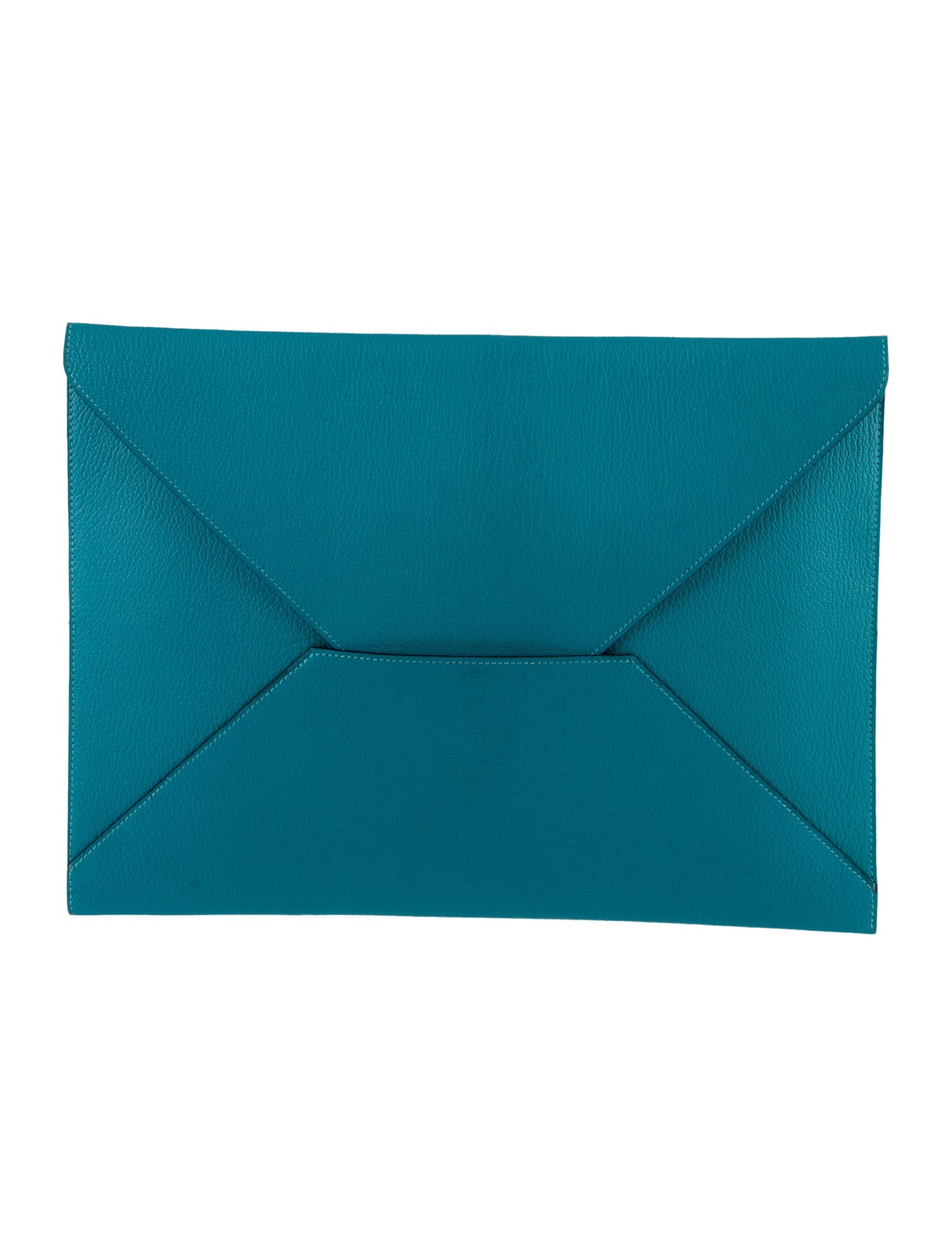 Hermès Chevre Mysore Envelope Pouch - Blue Portfolios & Pouches, Bags ...