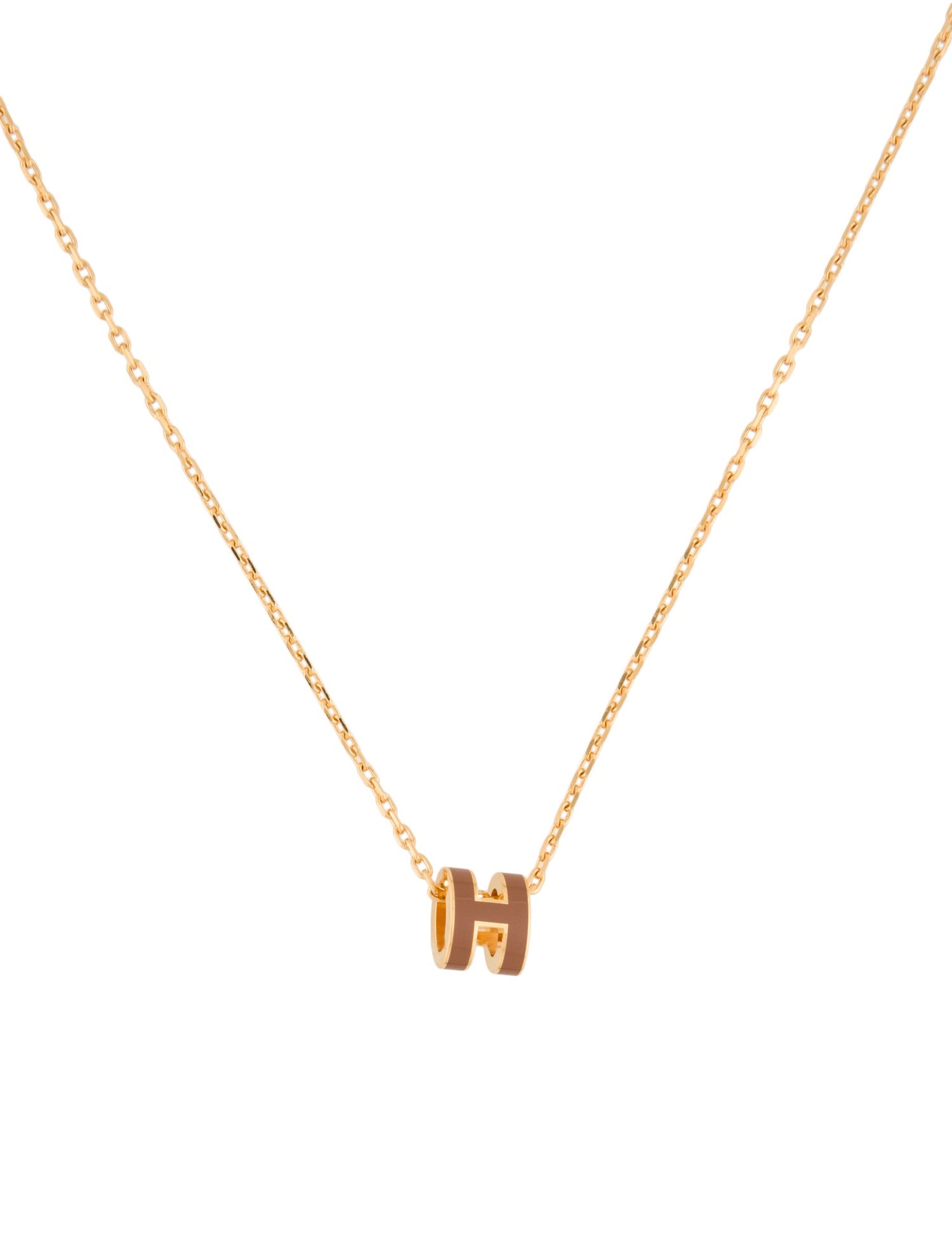 Hermès Mini Pop H Pendant Necklace - 18K Yellow Gold-Plated Pendant ...