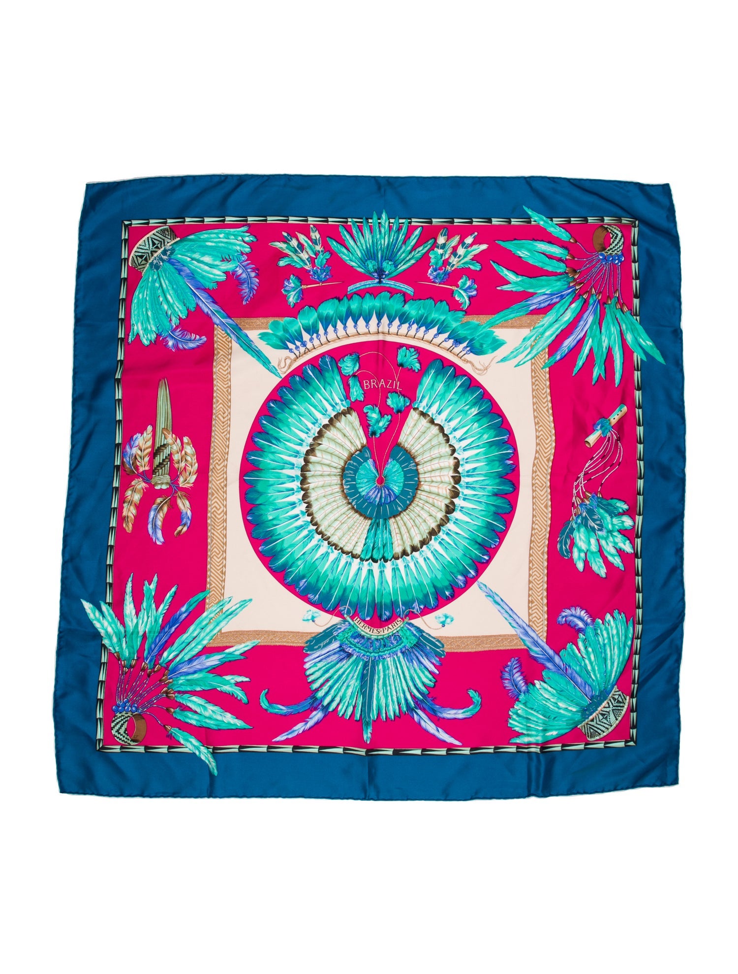 Hermès Brazil Scarf - Blue Scarves and Shawls, Accessories - HER631215 ...