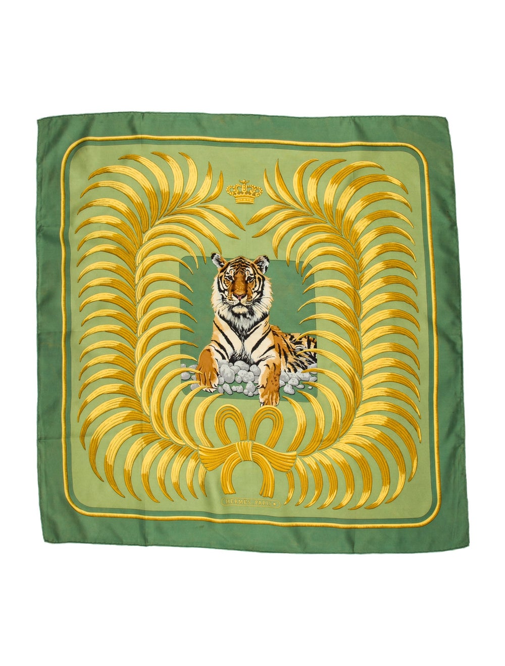 Hermès Tigre Royal Silk Scarf - Green Scarves and Shawls, Accessories ...