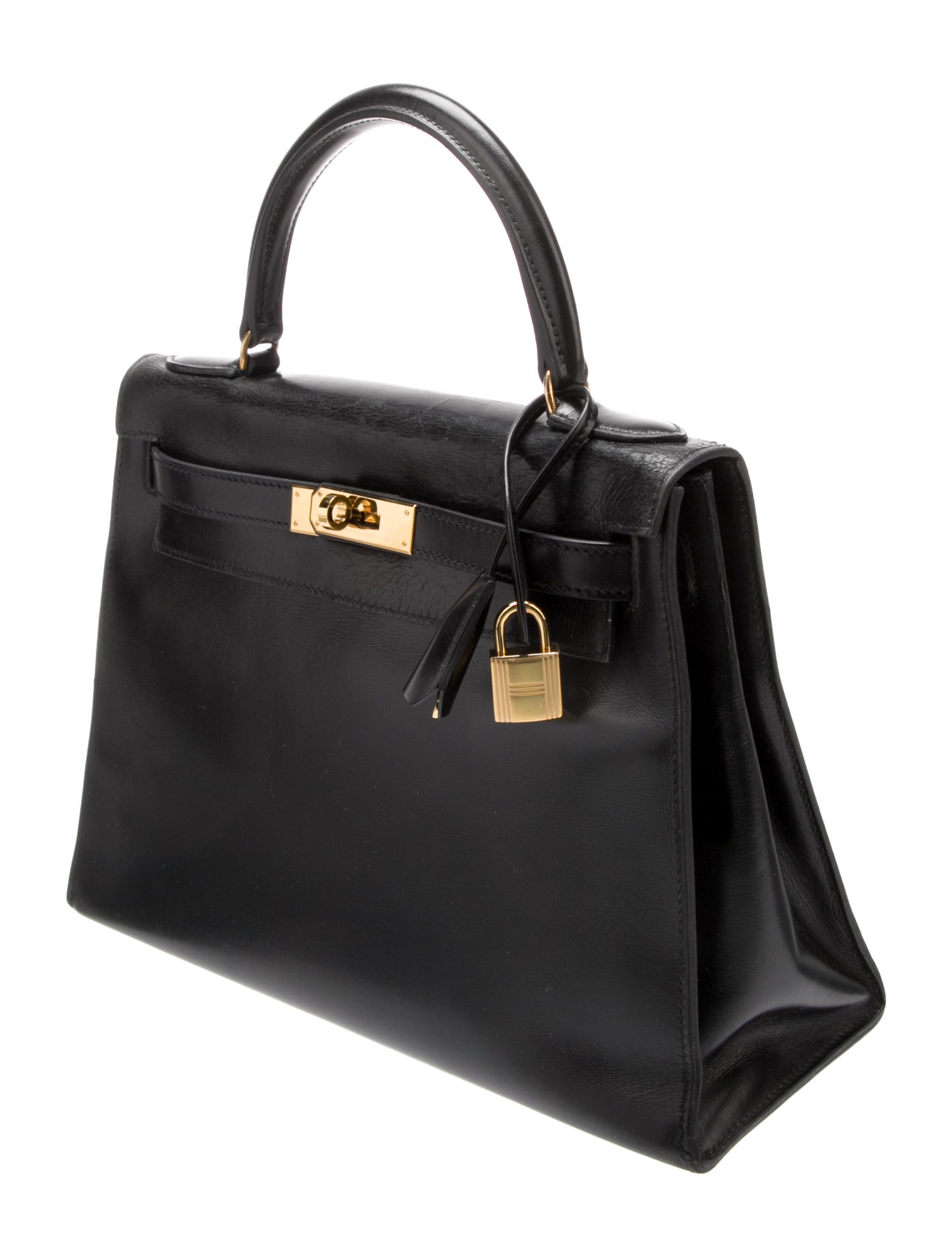 Hermès Box Kelly Sellier 28 - Black Handle Bags, Handbags - HER633112 ...