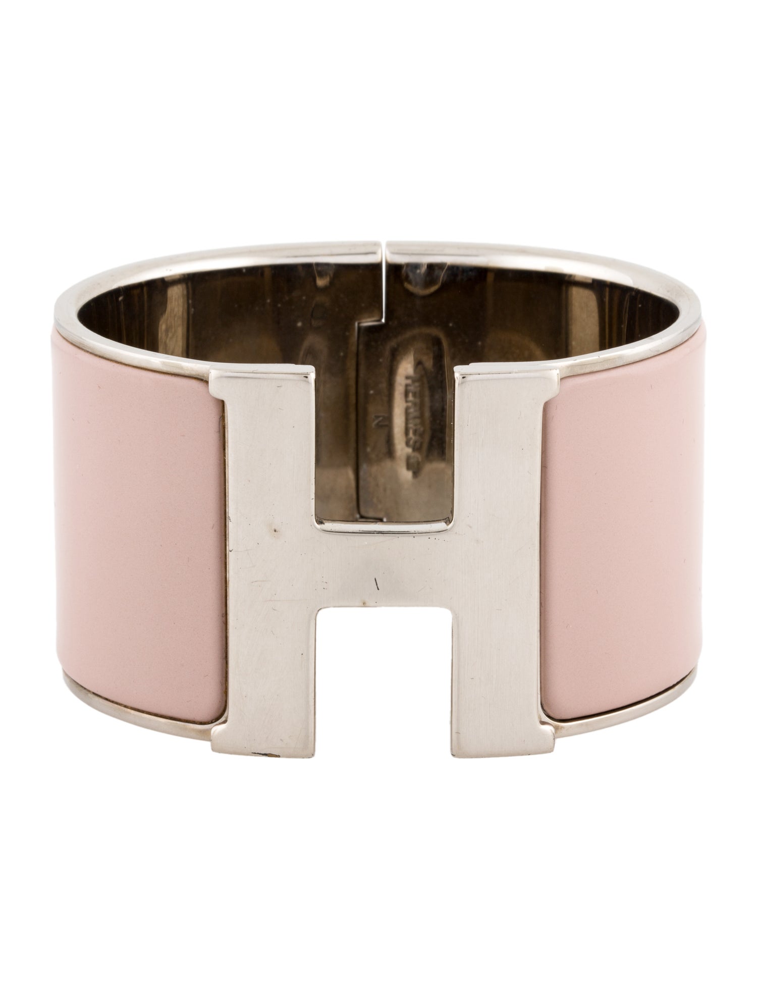 Hermès Clic H XL with Enamel at Turnlock Bangle Bracelet - Palladium ...