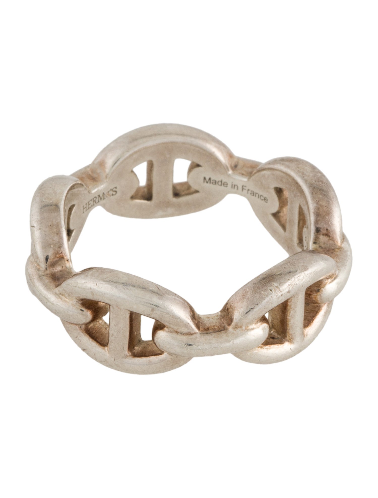 Hermès Chaine D'Ancre Enchainee Ring - Sterling Silver Band, Rings ...