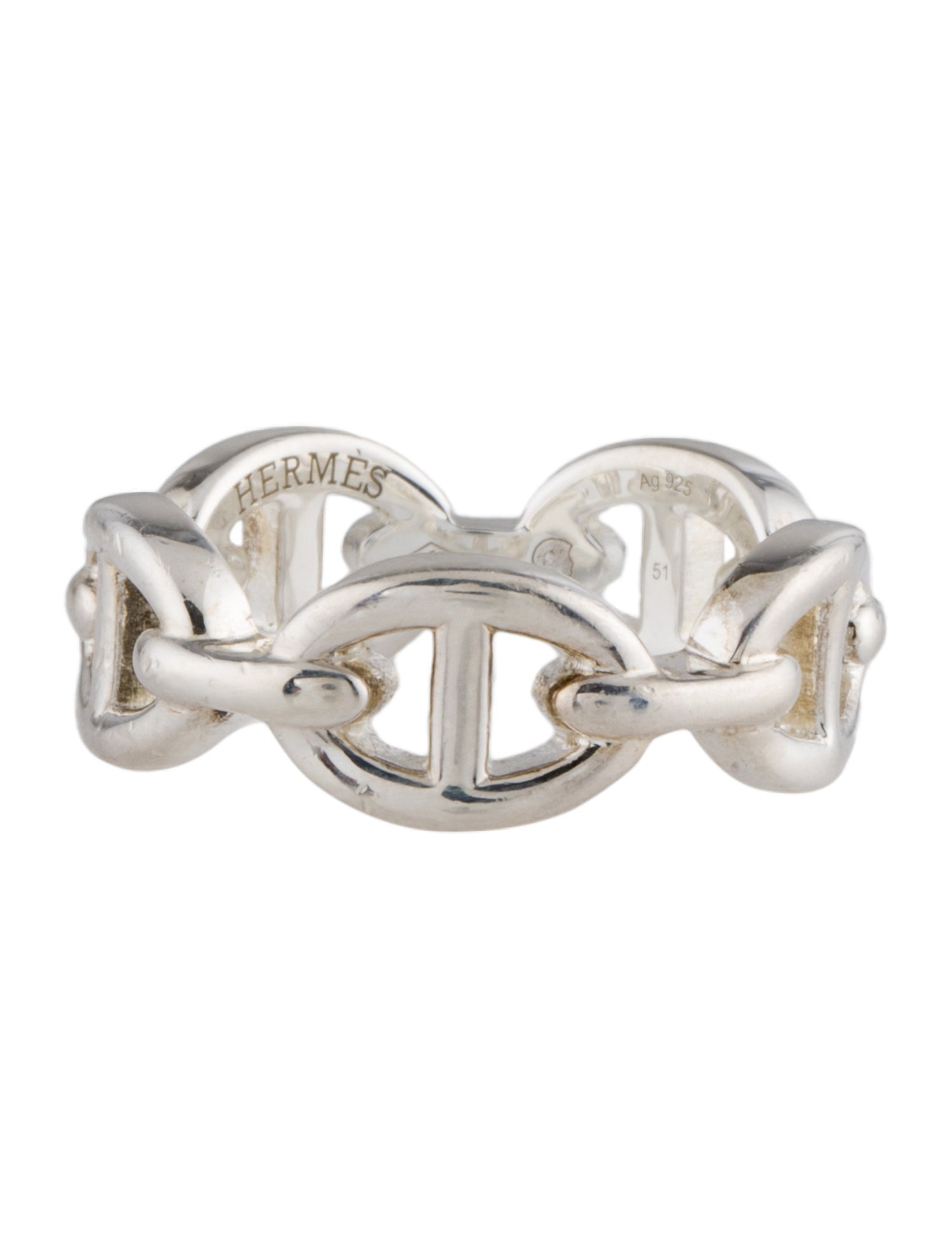 Hermès Chaine d'Ancre Enchainee Ring - Sterling Silver Band, Rings ...