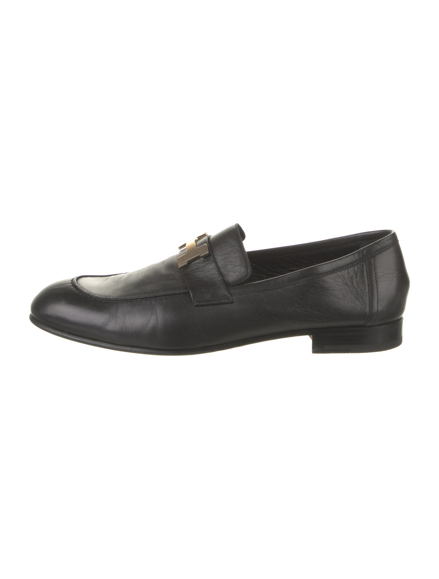 Hermès Paris Leather Loafer H Logo Loafers - Black Loafers, Shoes ...