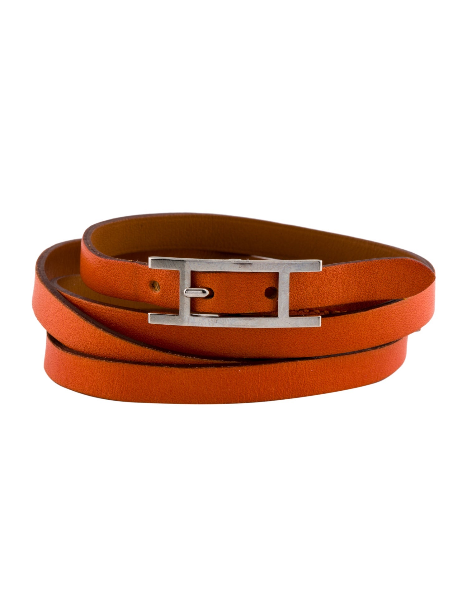 Hermès Hapi 3 MM Bracelet - Orange, Palladium-Plated Wrap, Bracelets ...