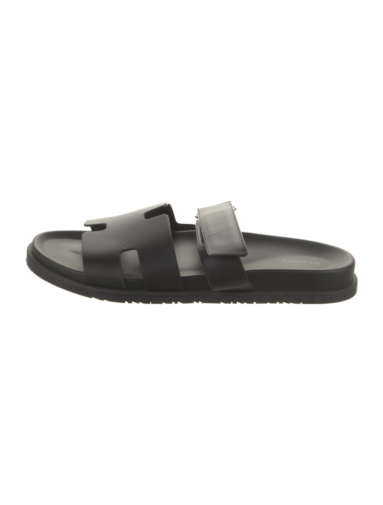Hermès Chypre Leather Slides - Black Sandals, Shoes - HER645287 | The ...
