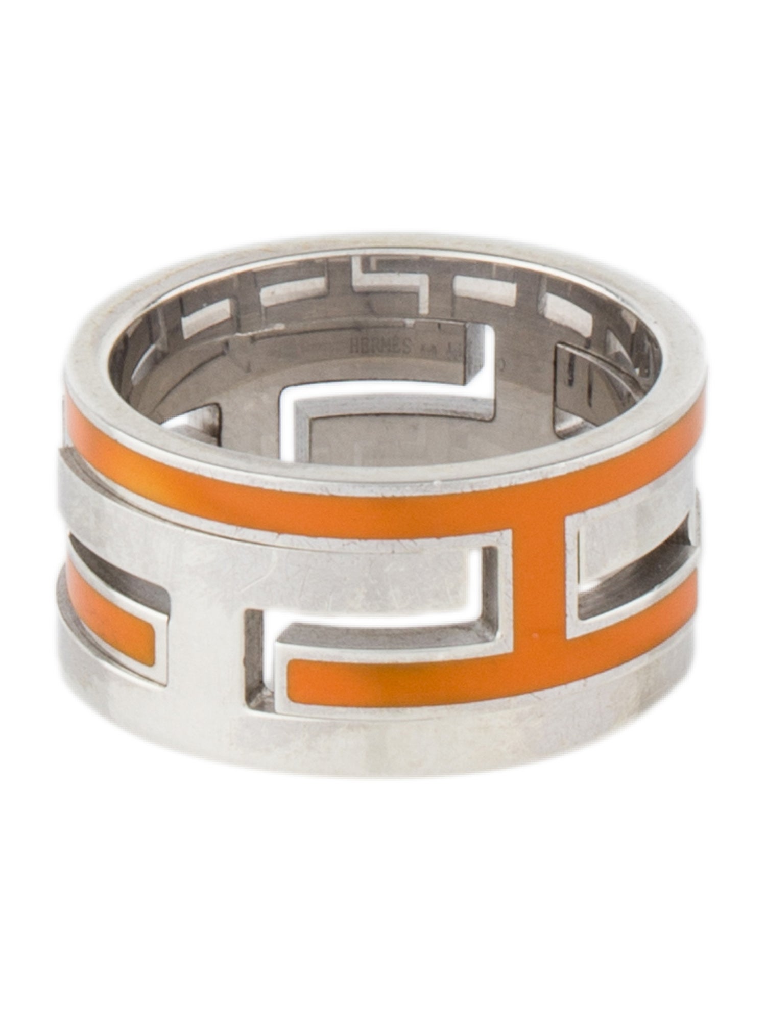 Hermès Enamel Arcane Moveable H Ring - Sterling Silver Band, Rings ...