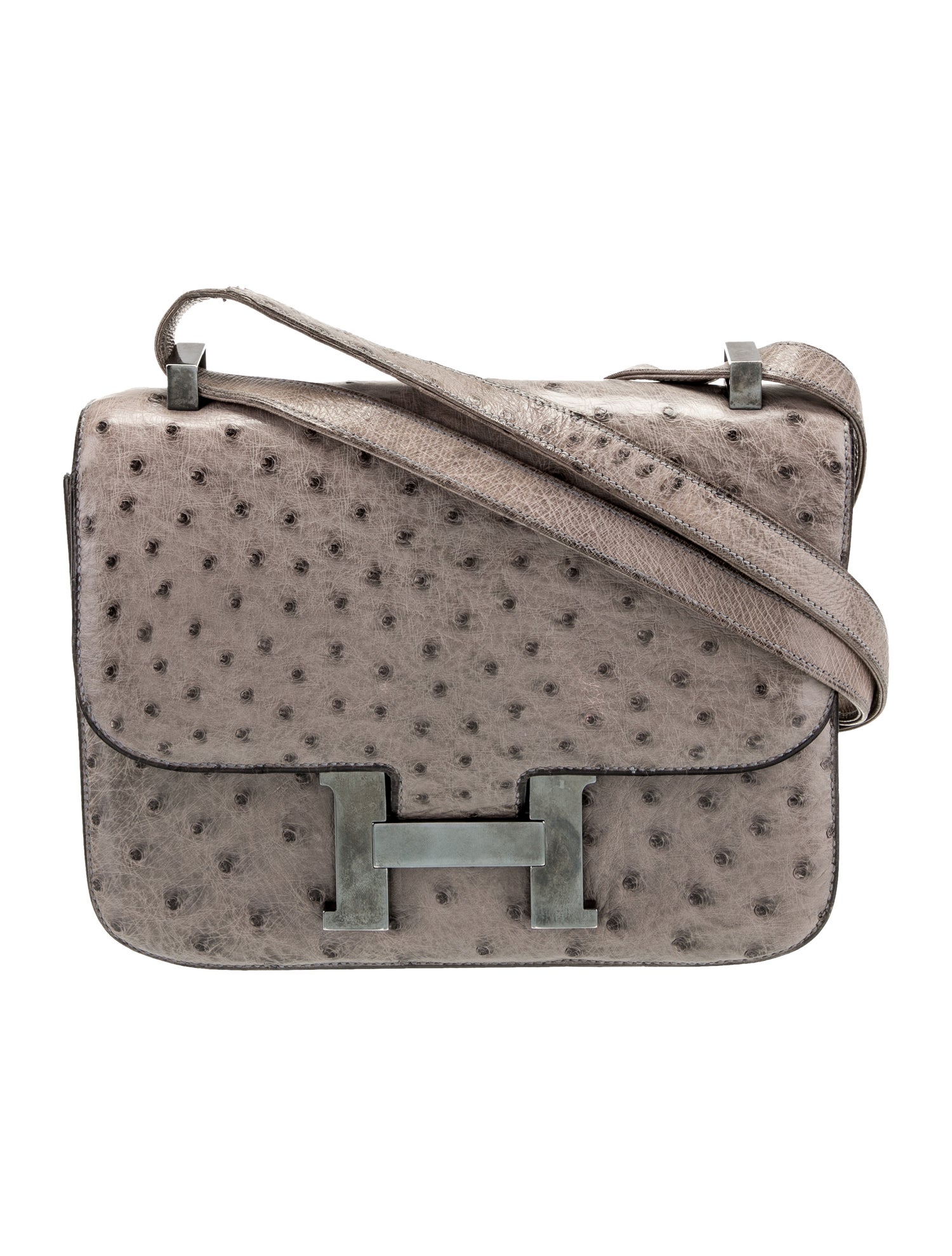 Hermès Ostrich Constance 23 - Grey Shoulder Bags, Handbags - HER649819 ...