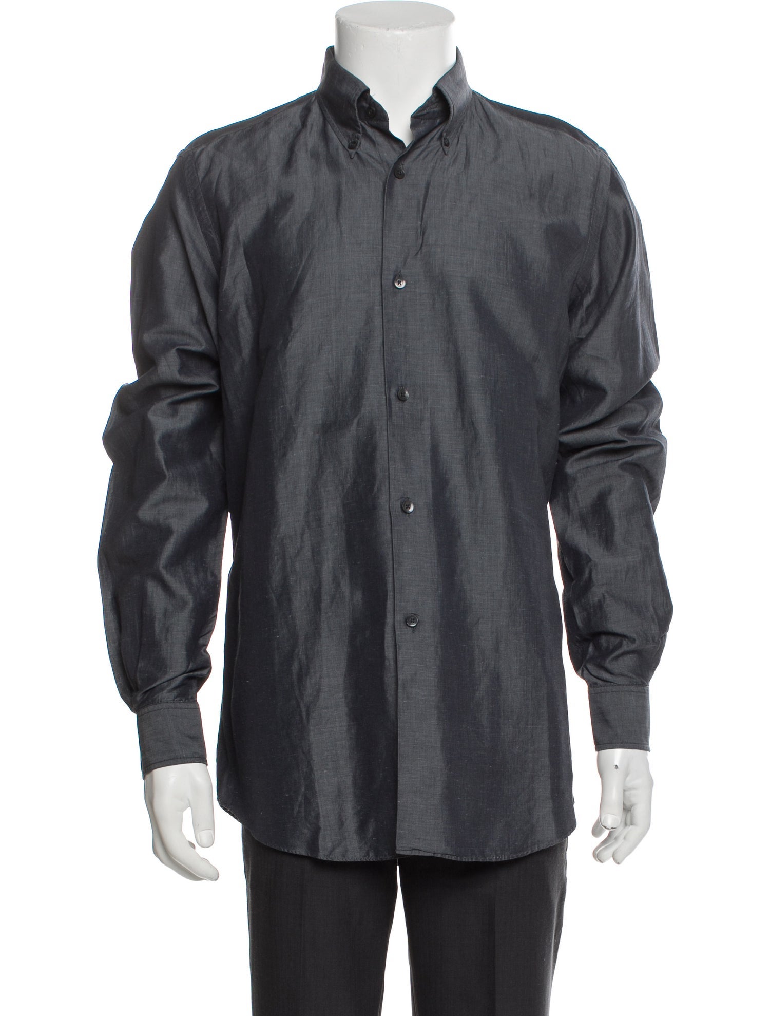 Hermès Long Sleeve Dress Shirt - Black Dress Shirts, Clothing ...
