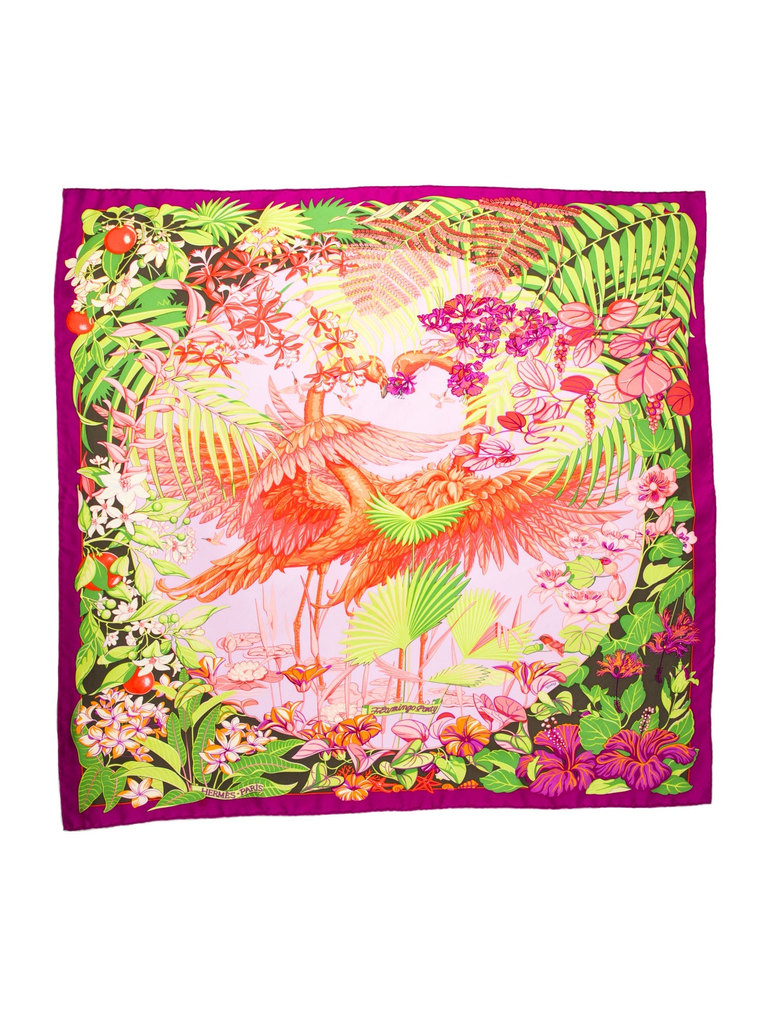 Hermès Flamingo Party Silk Scarf - Pink Scarves and Shawls, Accessories ...