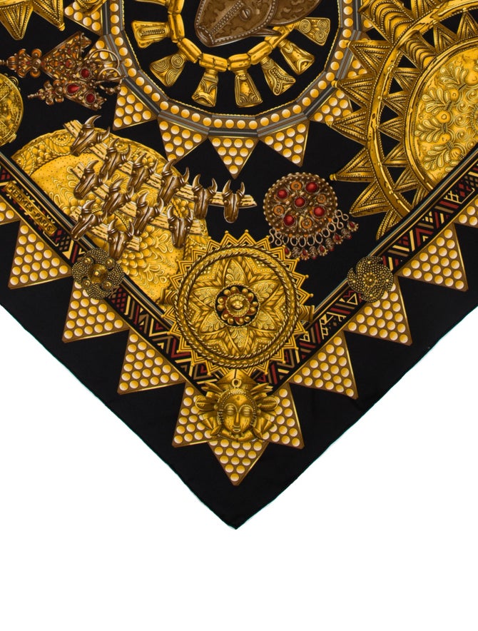 Hermès L'or Des Chefs Silk Scarf - Black Scarves and Shawls ...