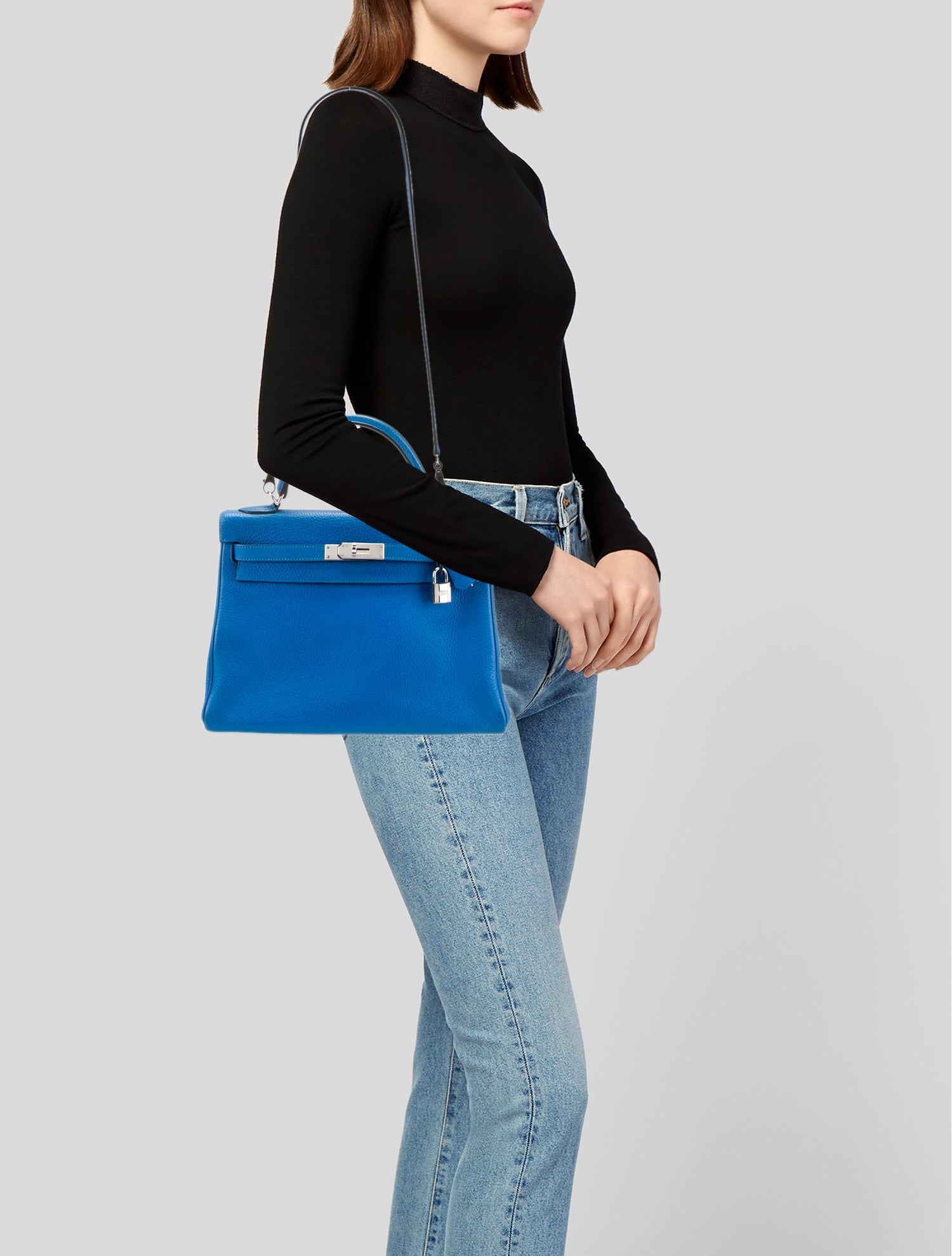 Hermès Madame Kelly II Sellier 28 - Blue Handle Bags, Handbags ...
